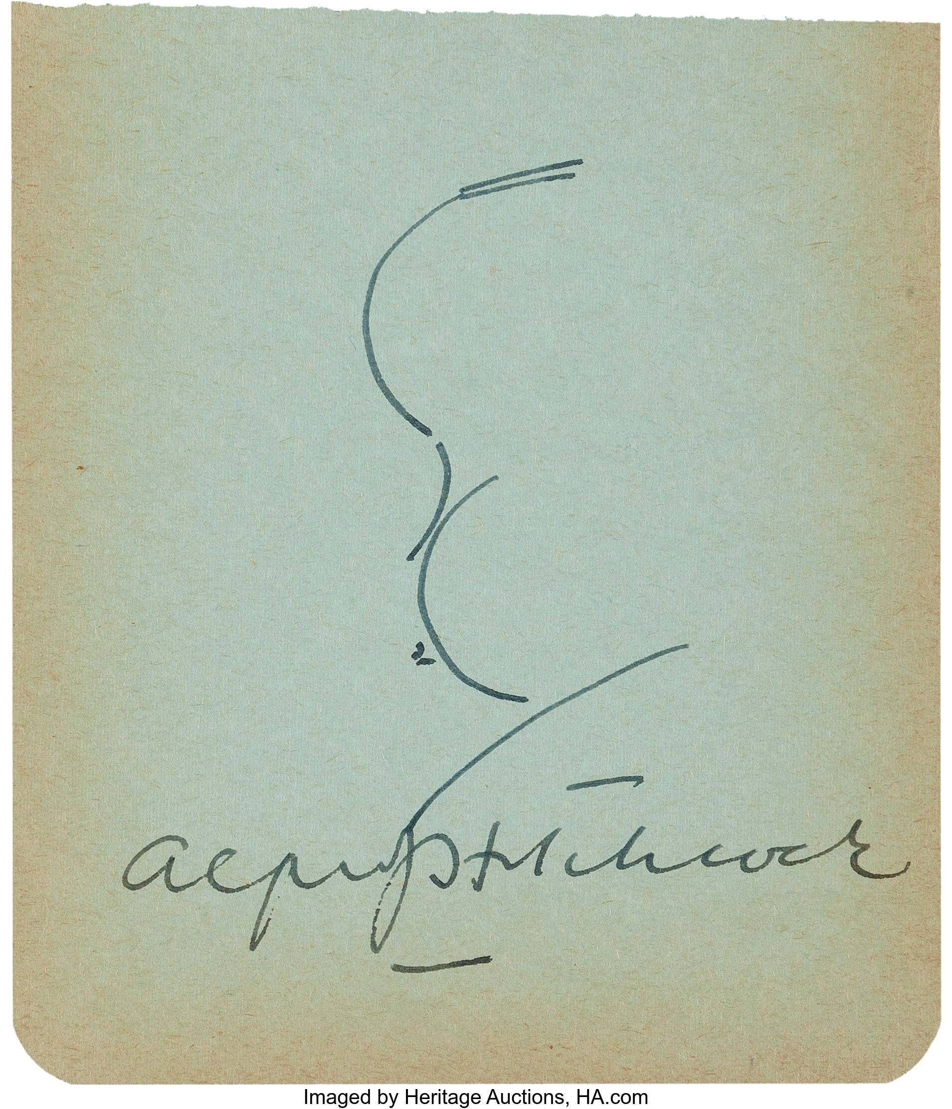 An Alfred Hitchcock Signature, Circa 1950s.... Movie/TV Memorabilia ...