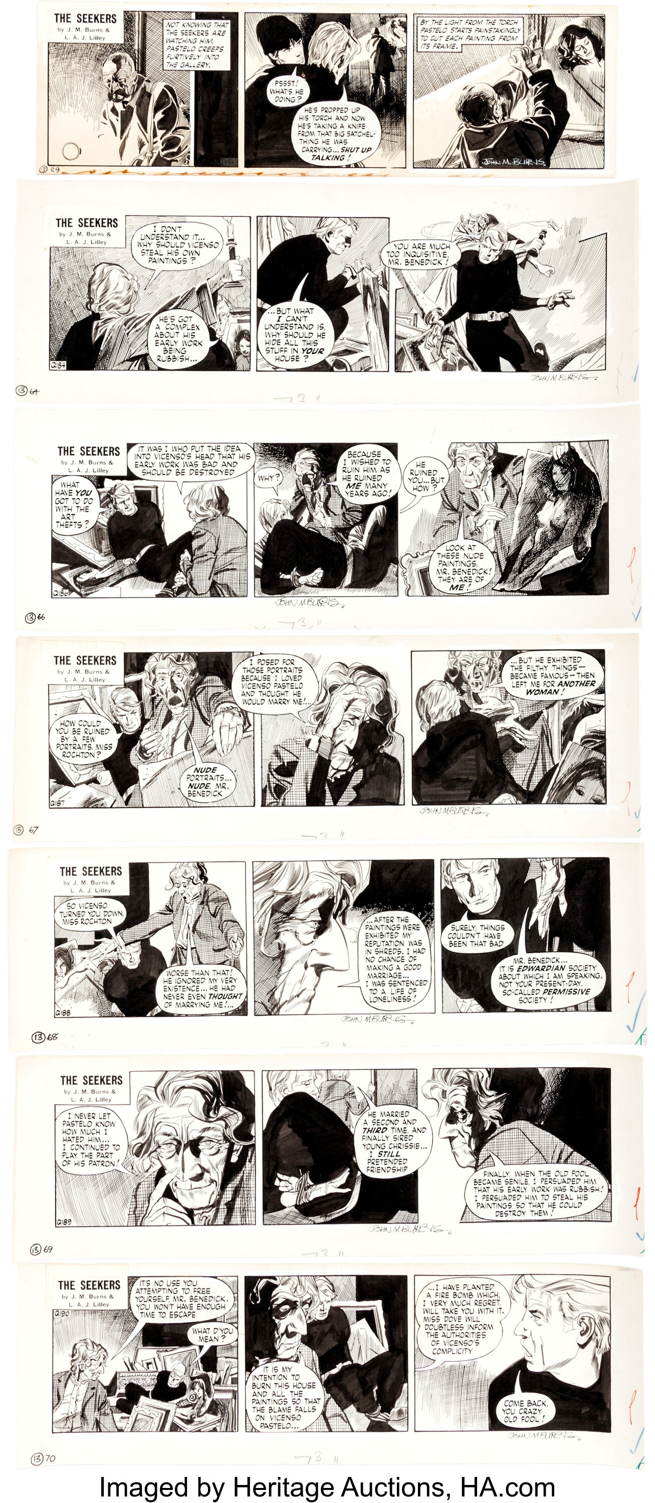 John M. Burns The Seekers Daily Comic Strip Original Art Group | Lot ...