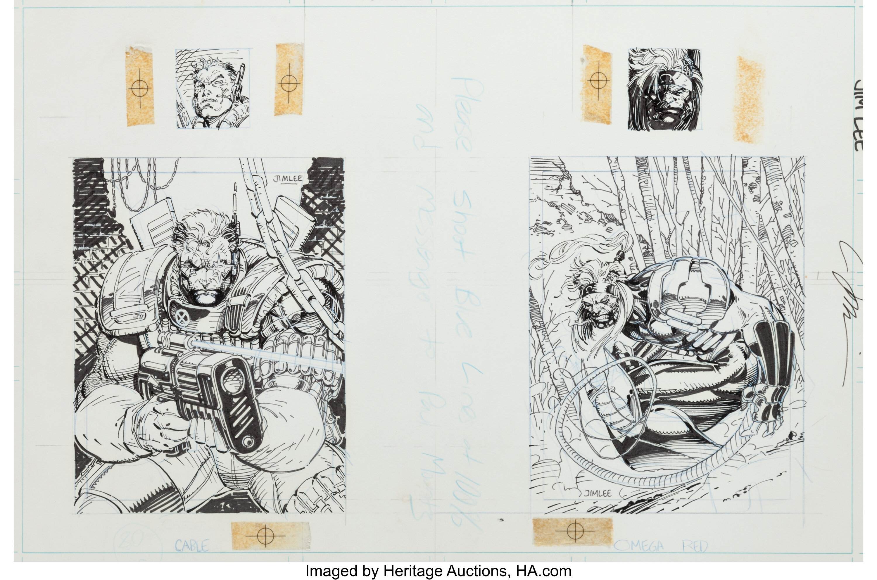 Jim Lee X-Men Trading Cards Series I - Cable/Omega Red Original Art ...