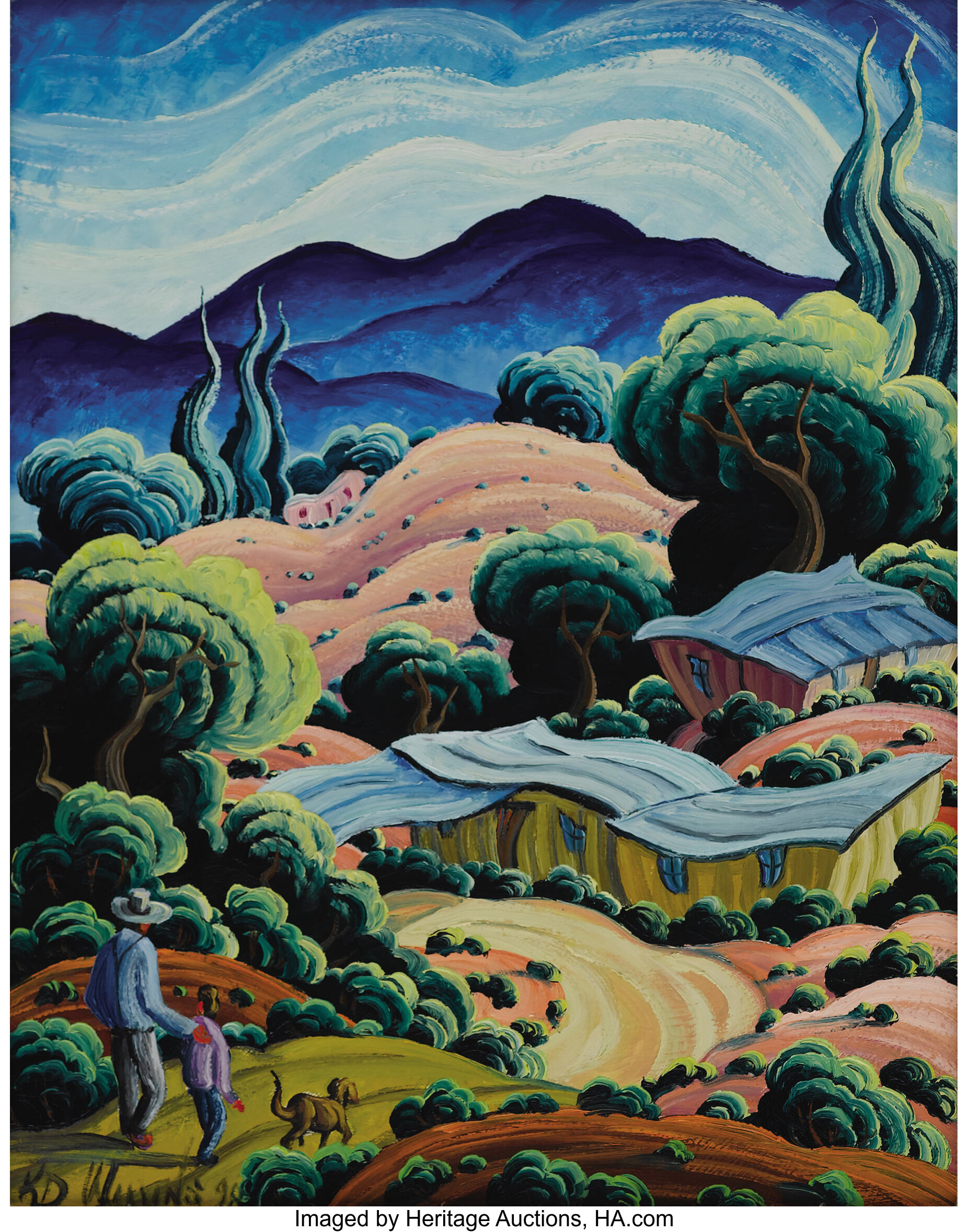 KIM DOUGLAS WIGGINS (American b. 1960). Exponer, 1998. Oil on | Lot ...