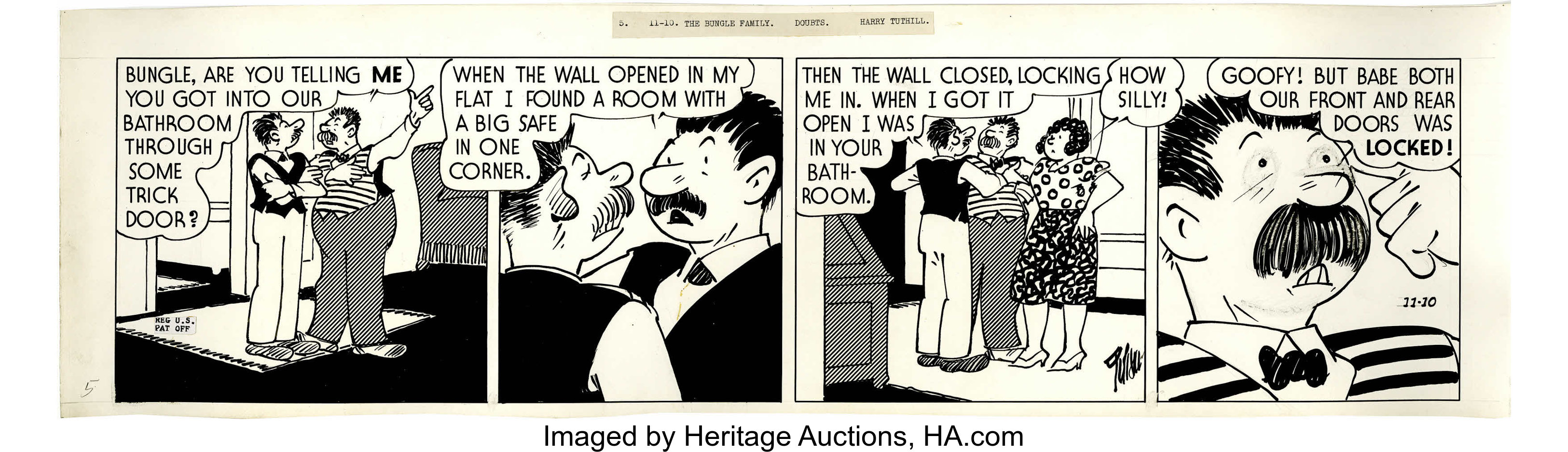 Henry Tuthill - The Bungle Family Daily Comic Strip Original Art, | Lot ...