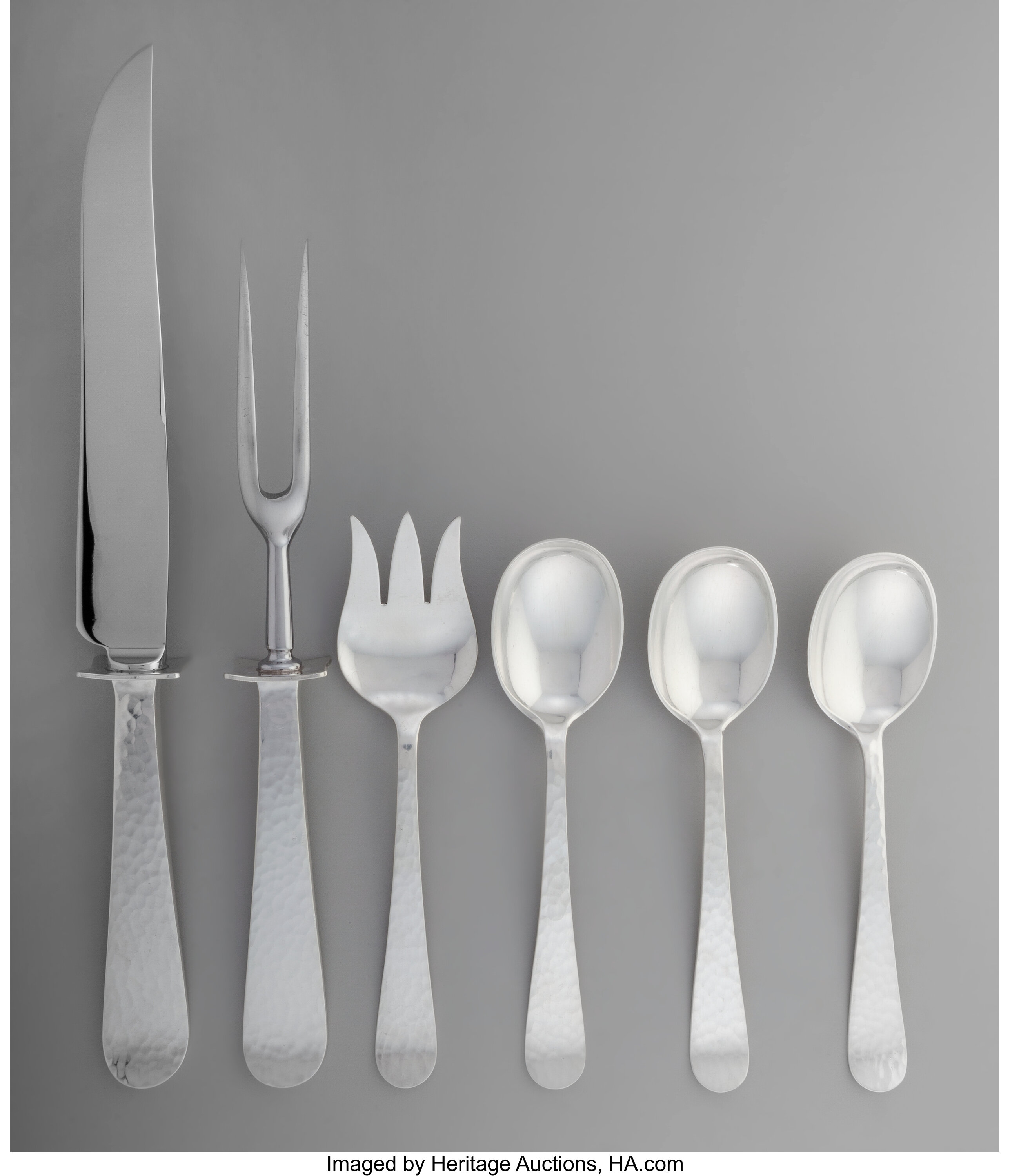 A Group of Six Allan Adler Round End Pattern Silver Flatware | Lot ...