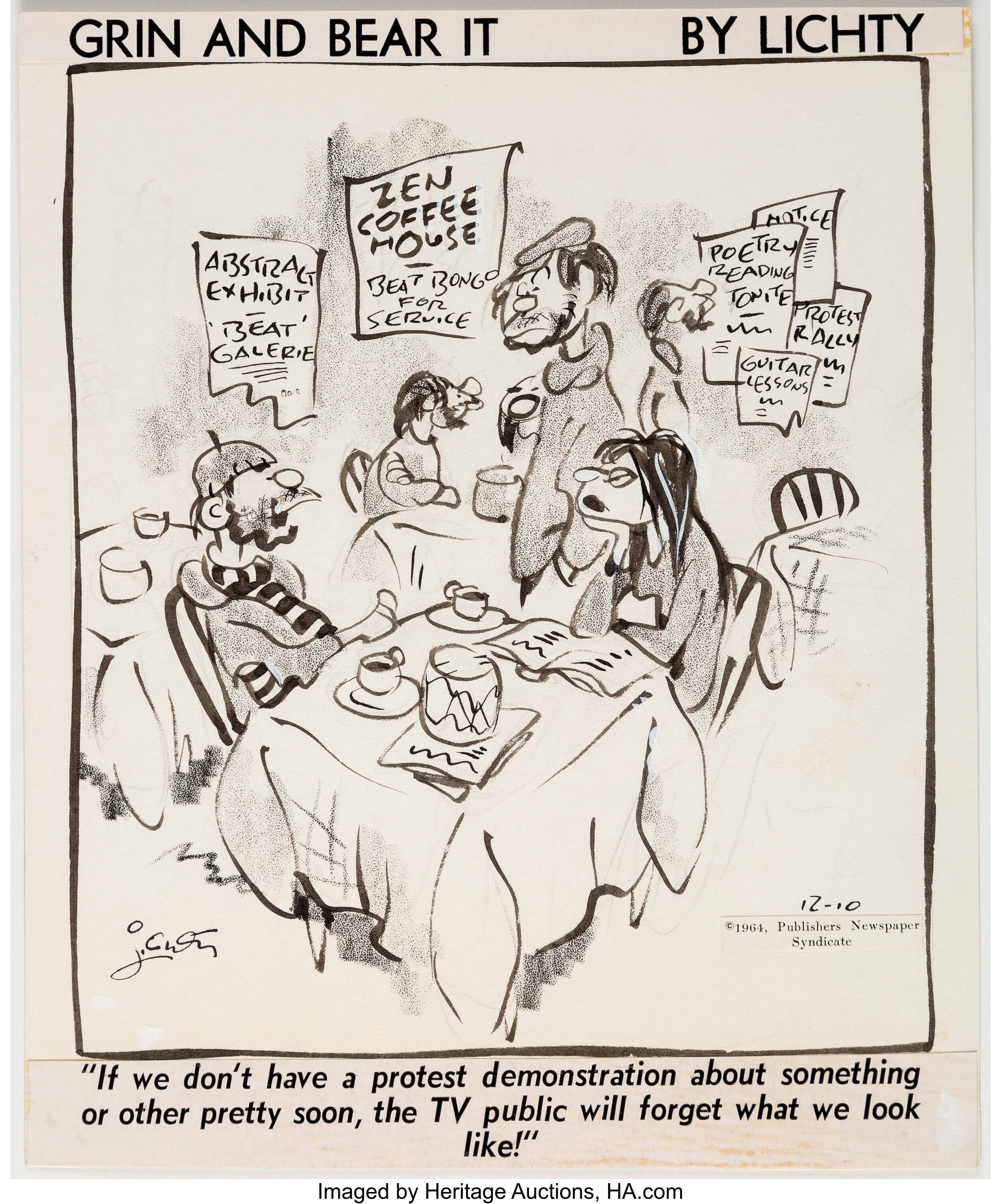 George "Lichty" Lichtenstein Grin and Bear It Daily Comic Strip | Lot ...