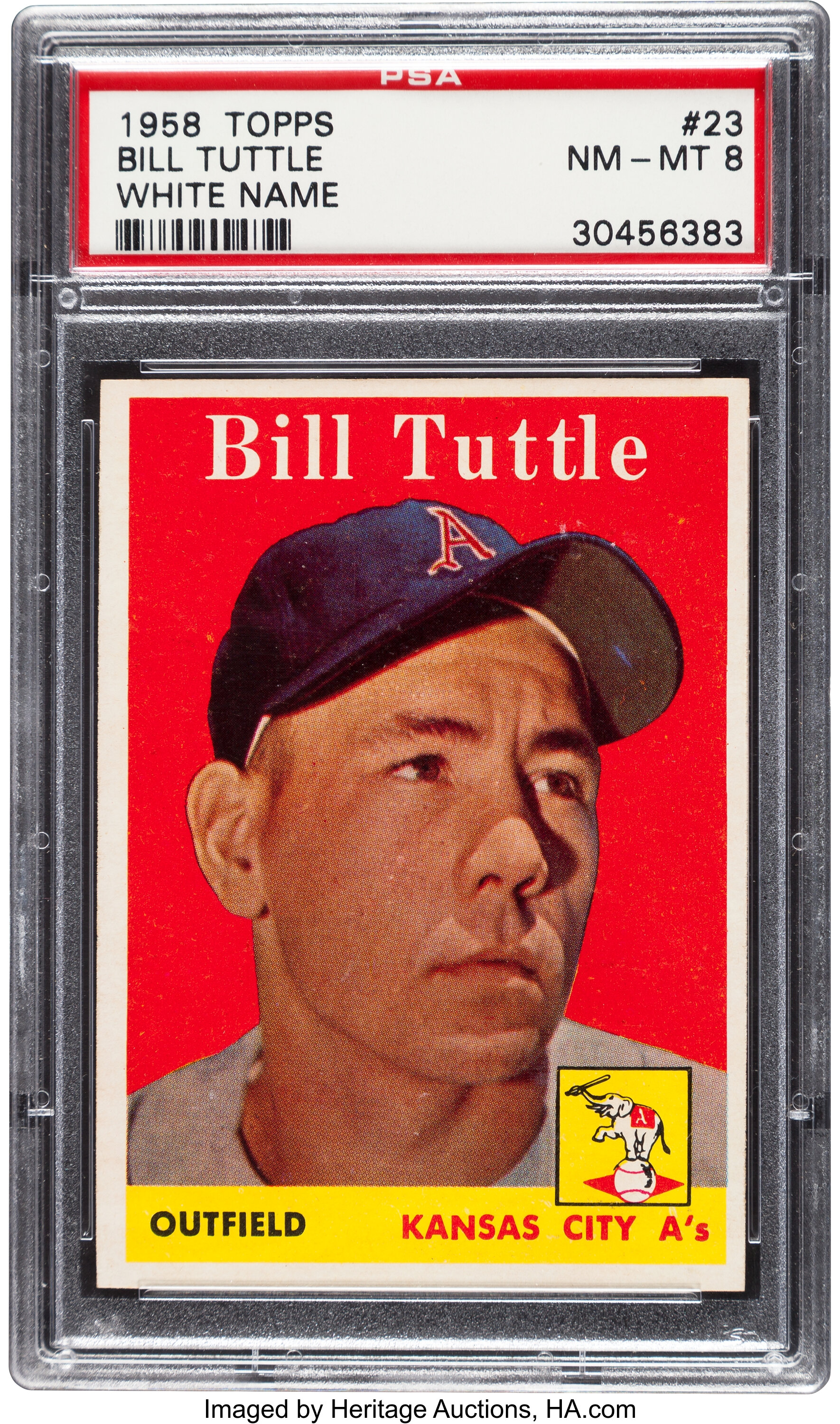 1958 Topps Bill Tuttle (White Letters) #23 PSA NM-MT 8.... Baseball ...