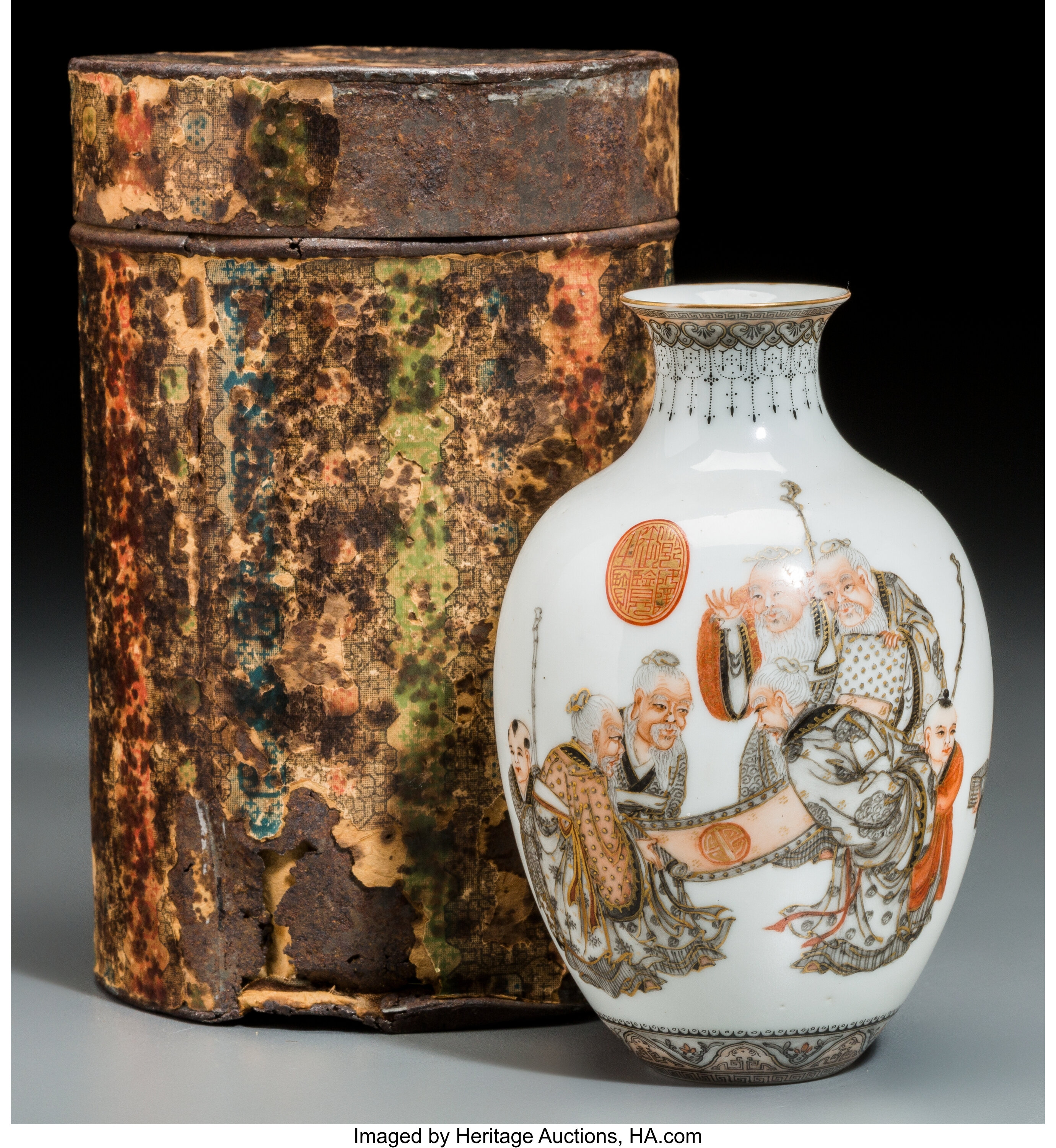 A Chinese Eggshell Porcelain Vase with Original Box, Republic | Lot ...
