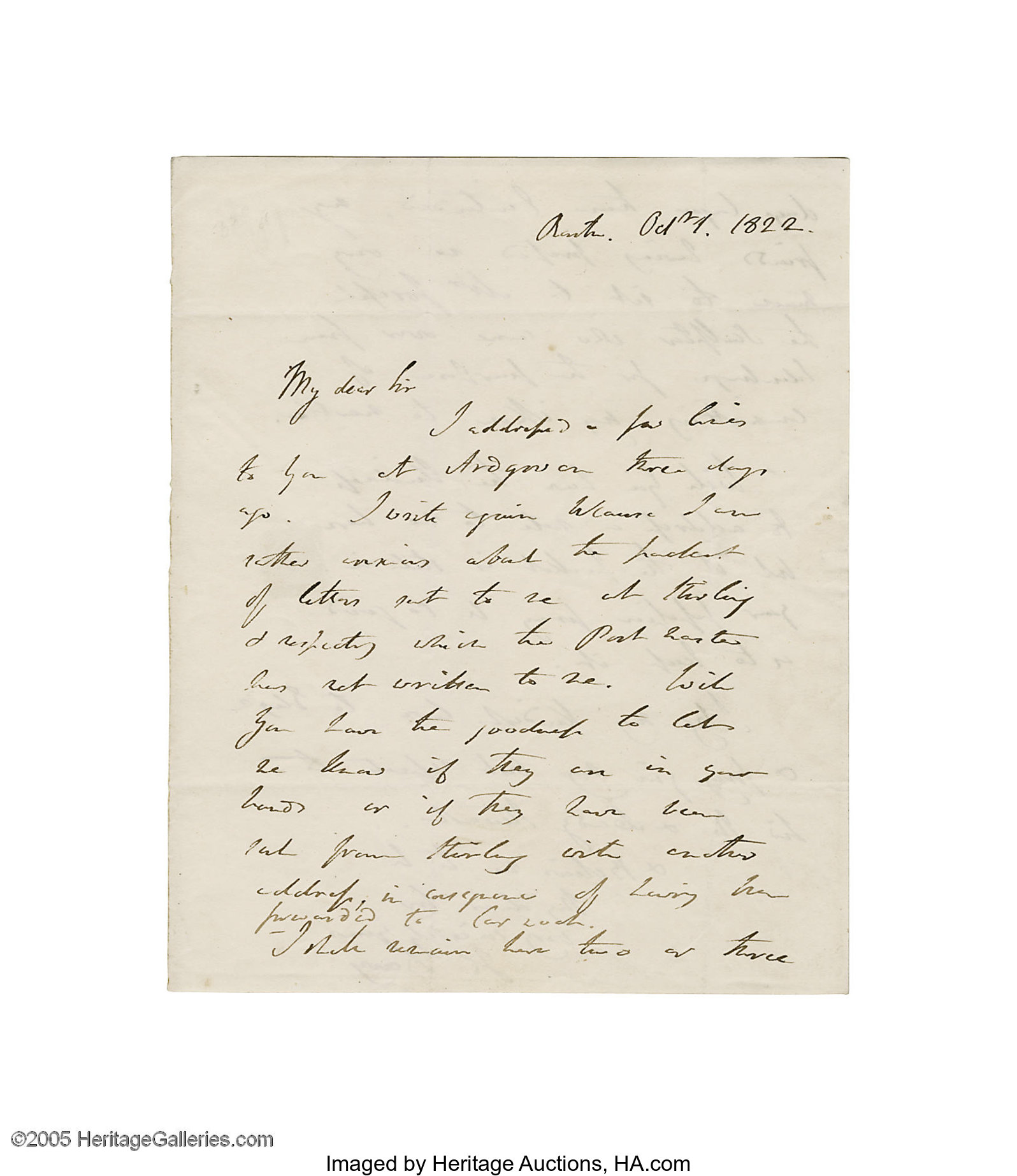 Sir Humphry Davy 1822 Autograph Letter Signed... Autographs | Lot ...