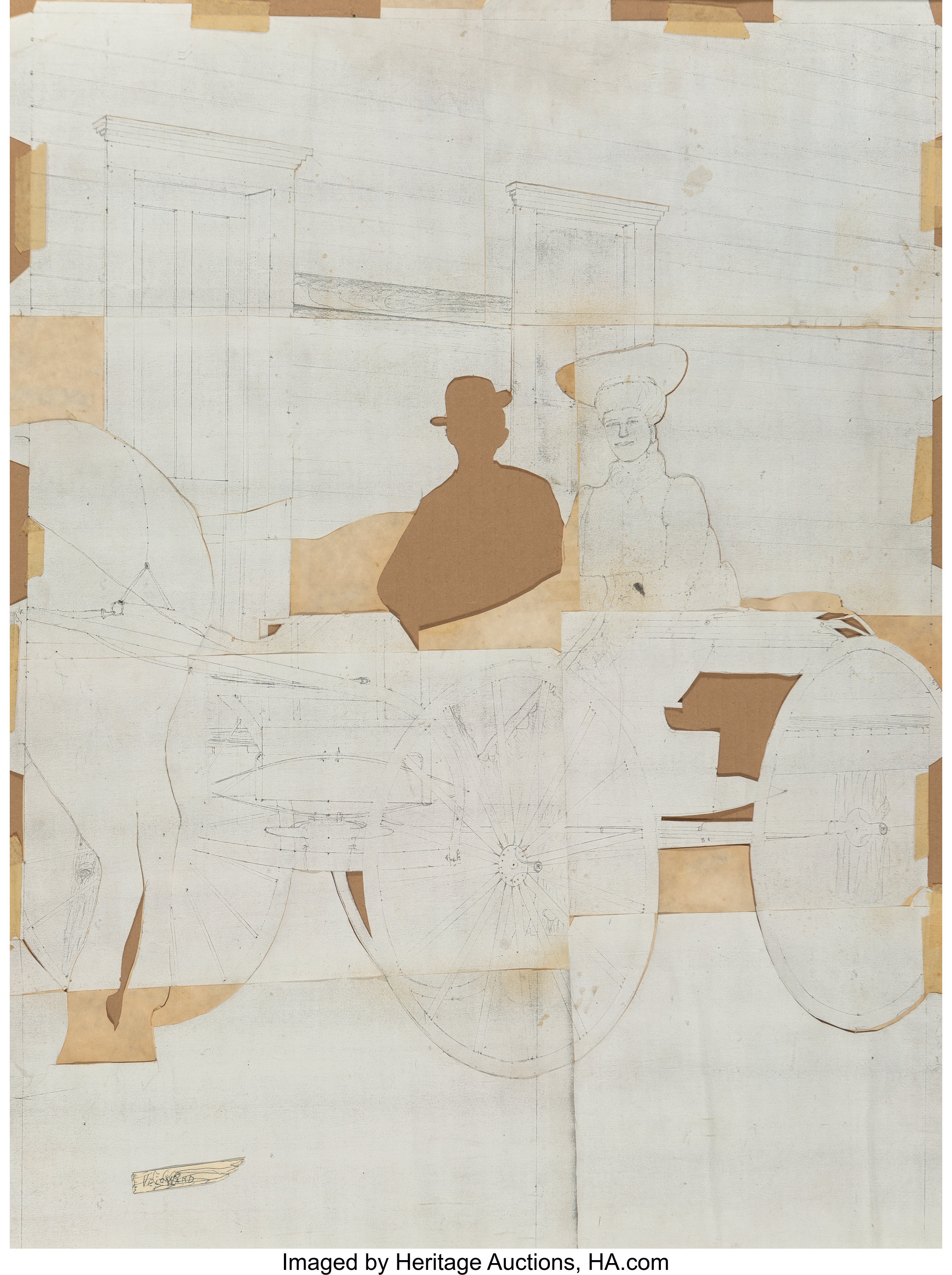 Velox Benjamin Ward (American, 1901-1994). Couple in Carriage, | Lot ...