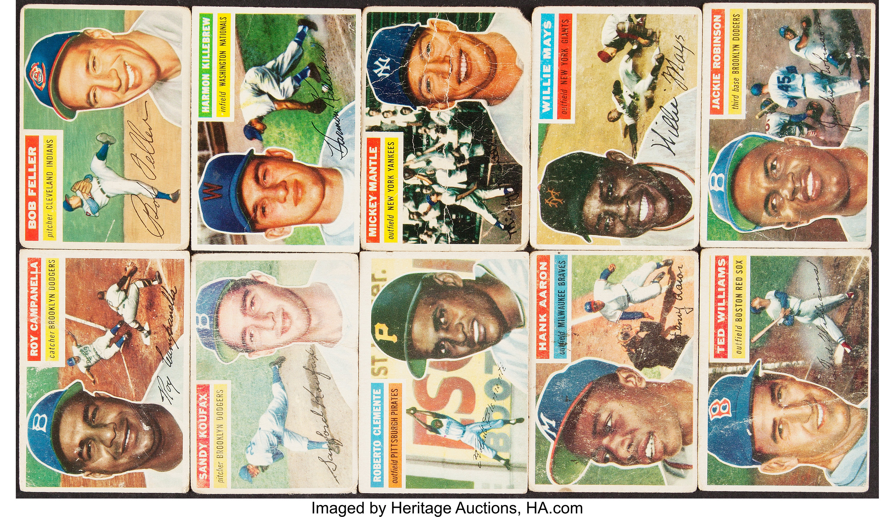 1956 Topps Baseball Complete Set (340) With Both Checklists. ... | Lot ...