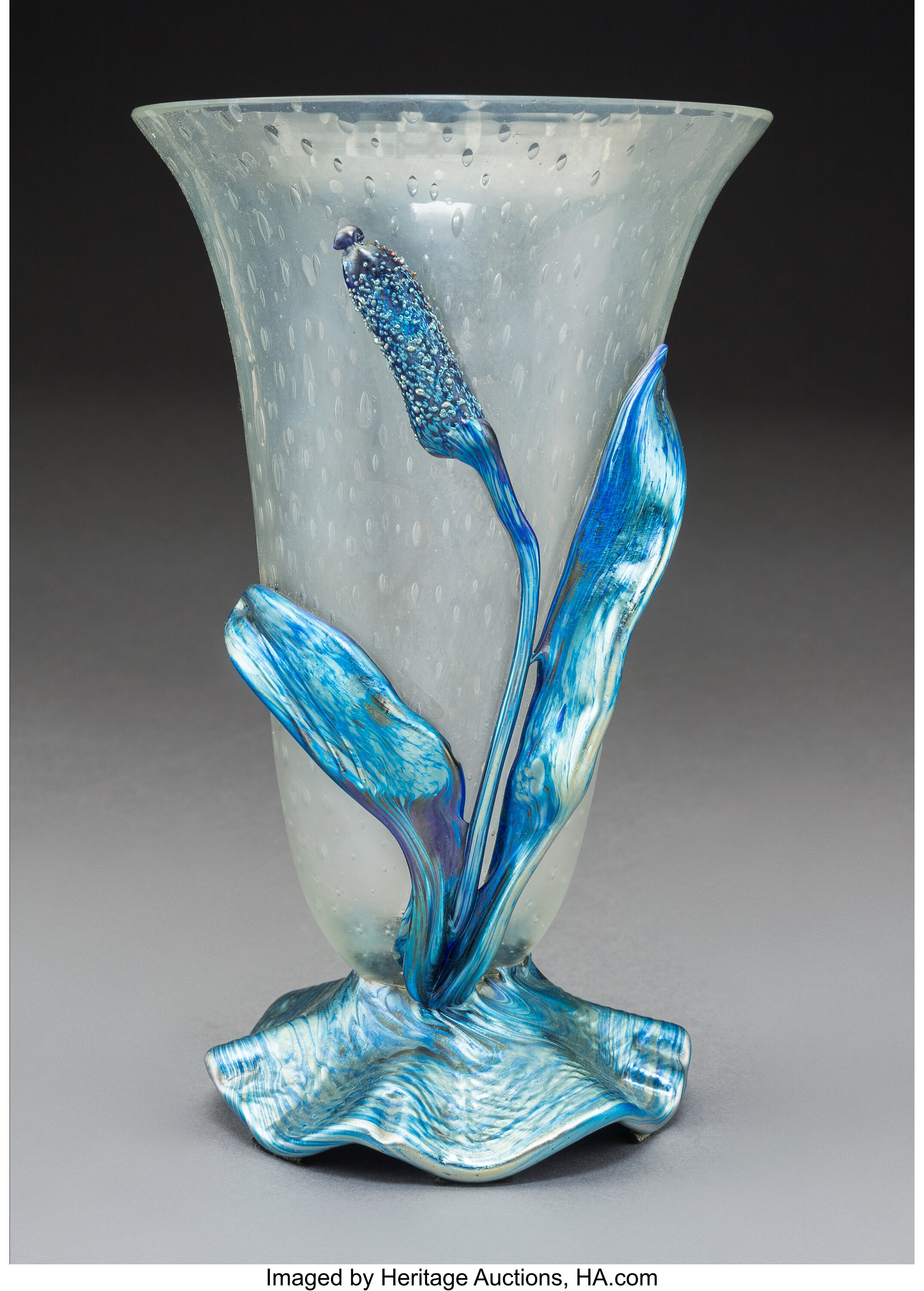 Loetz Cattail Glass Vase, circa 1920. Marks: Made in | Lot #79359 ...