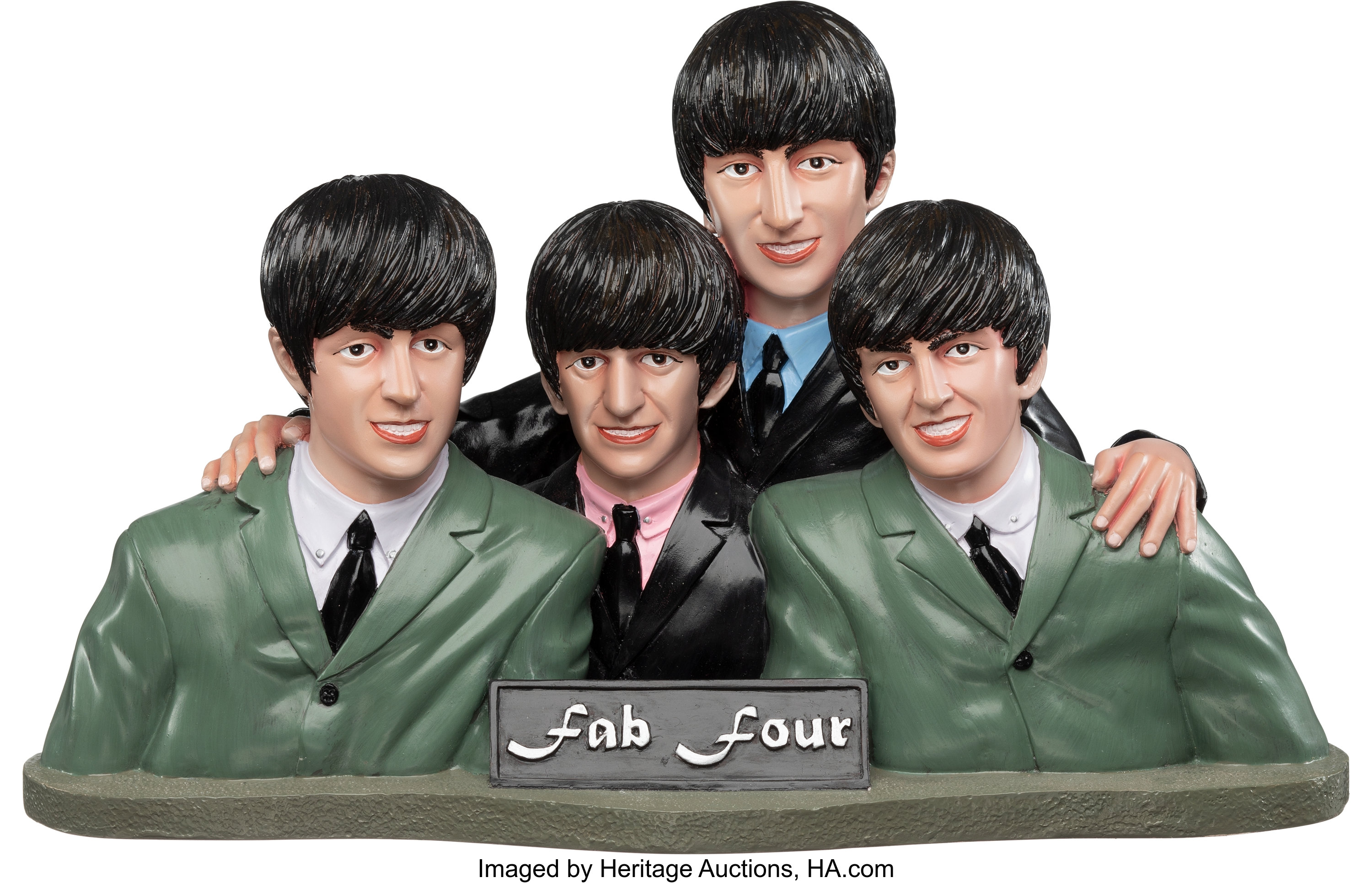 The Beatles Character Mantle/Bust Featuring all Four Members With | Lot ...