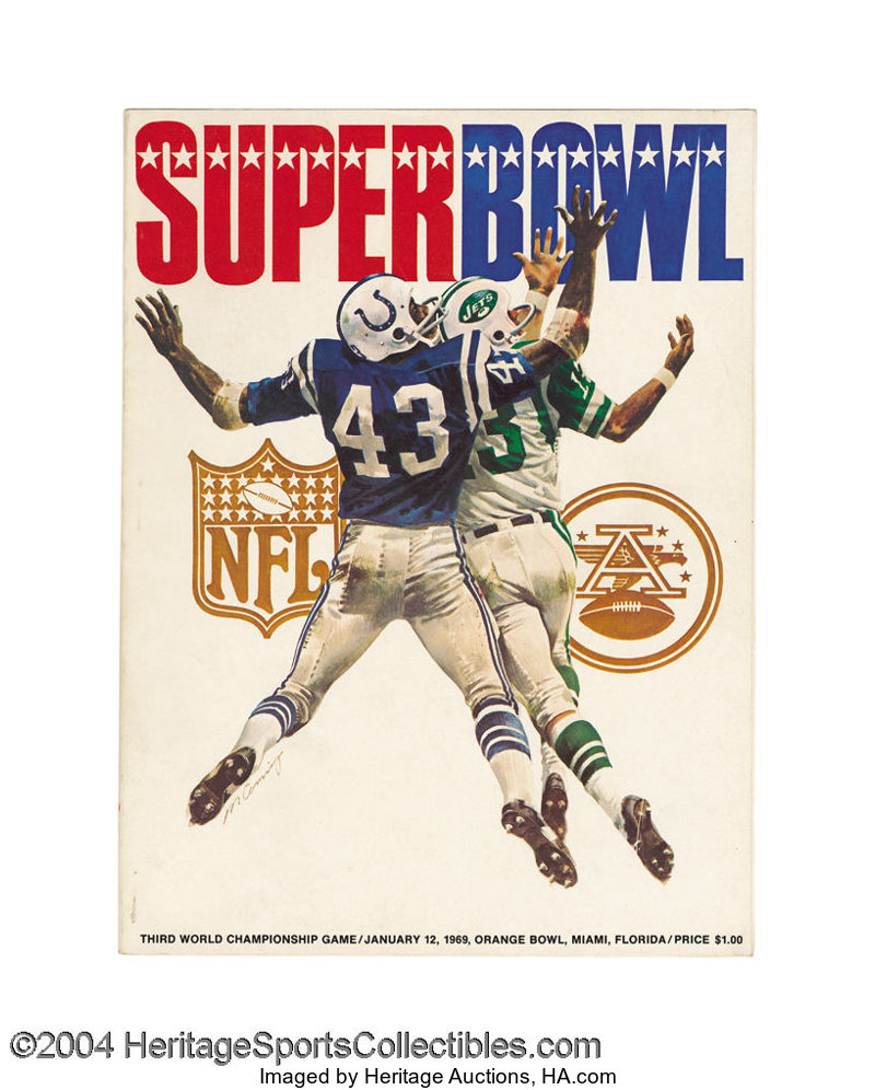 Colts - Jets Super Bowl III Program When Joe Namath ... Football | Lot ...