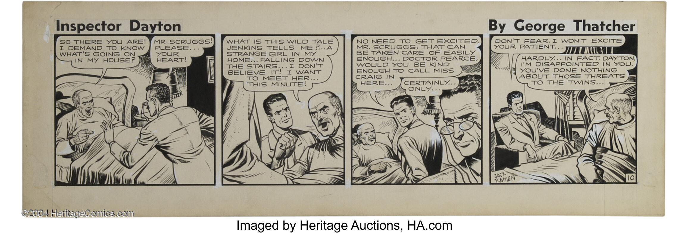 Jack Kamen - Inspector Dayton Daily Comic Strip Original Art, | Lot ...