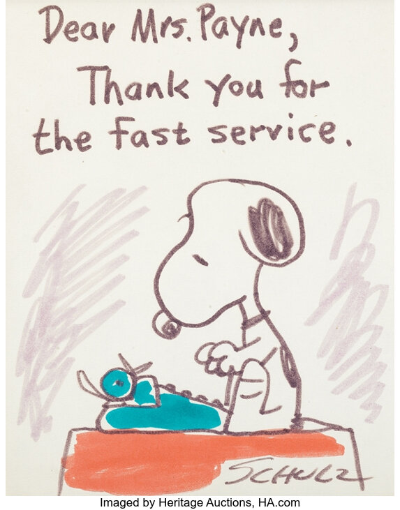Charles Schulz original drawing of "Snoopy". ... Animation Art | Lot ...