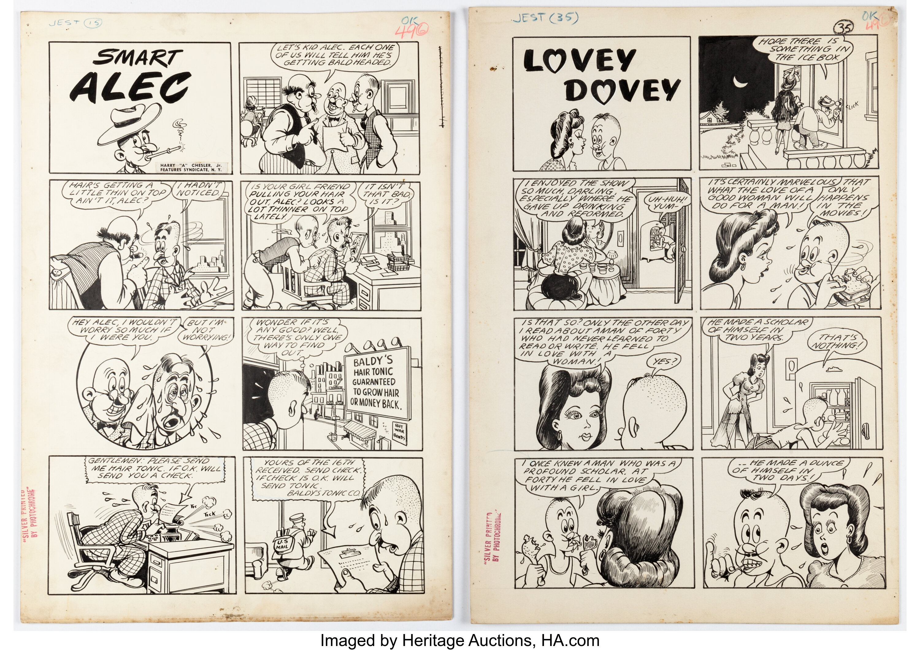 Joe Beck and Otto Eppers Jest Comics Complete 1-Page Stories | Lot ...