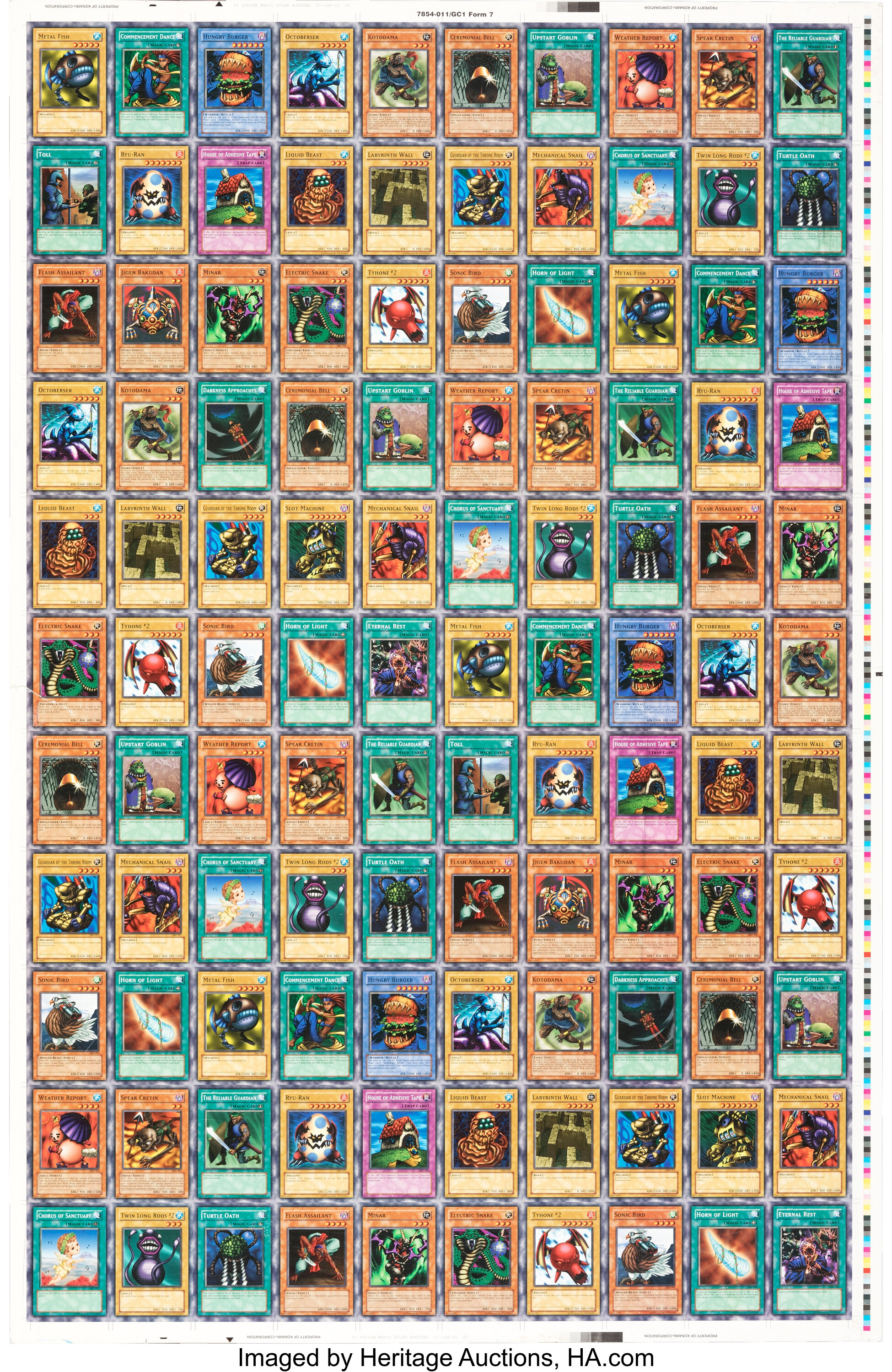 Yu-Gi-Oh! Unlimited Magic Ruler Set Uncut Sheet (Konami, 2002 ...