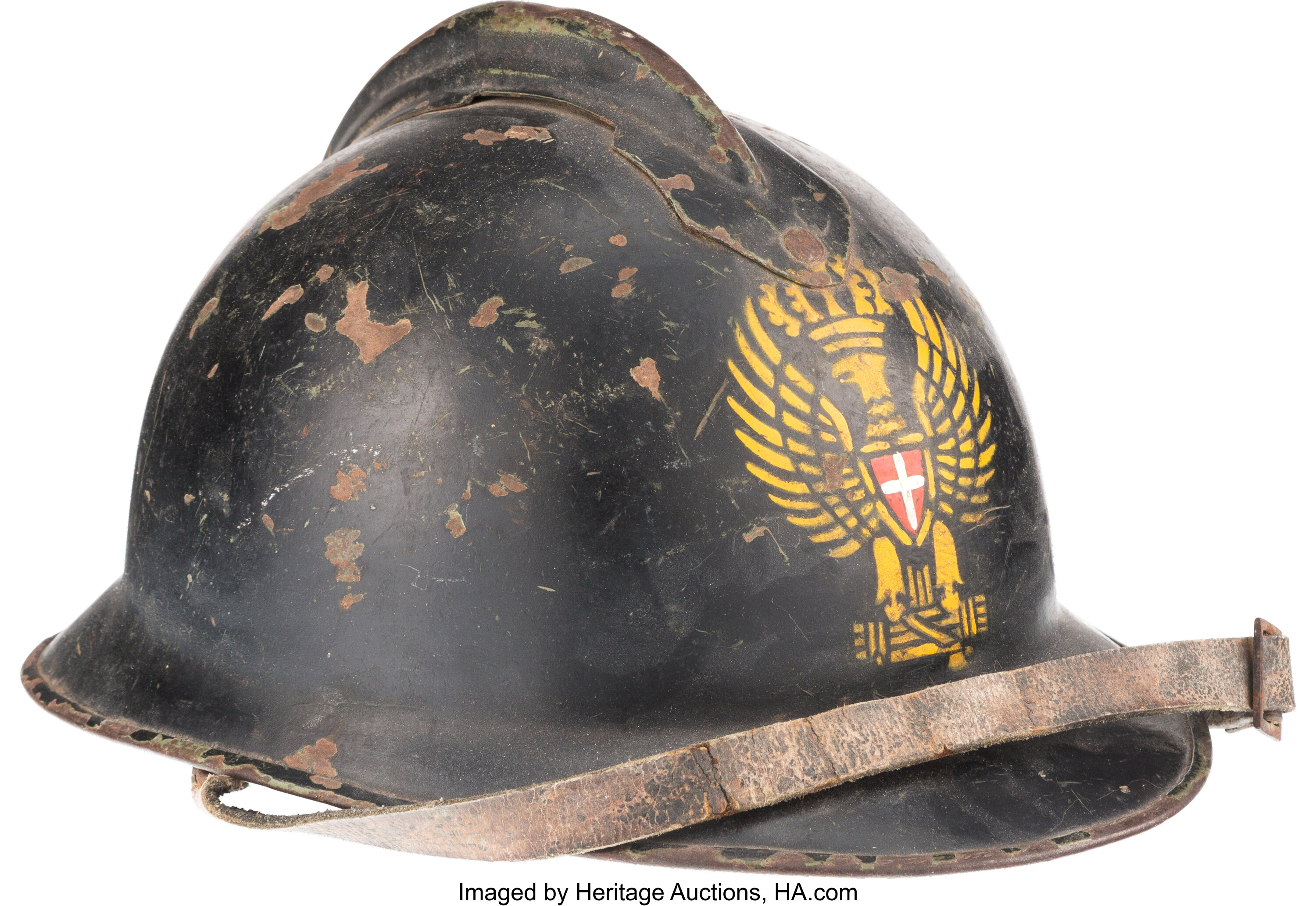 Italian Fascist-Era Adrian Police Helmet.. ... Militaria Helmets | Lot ...