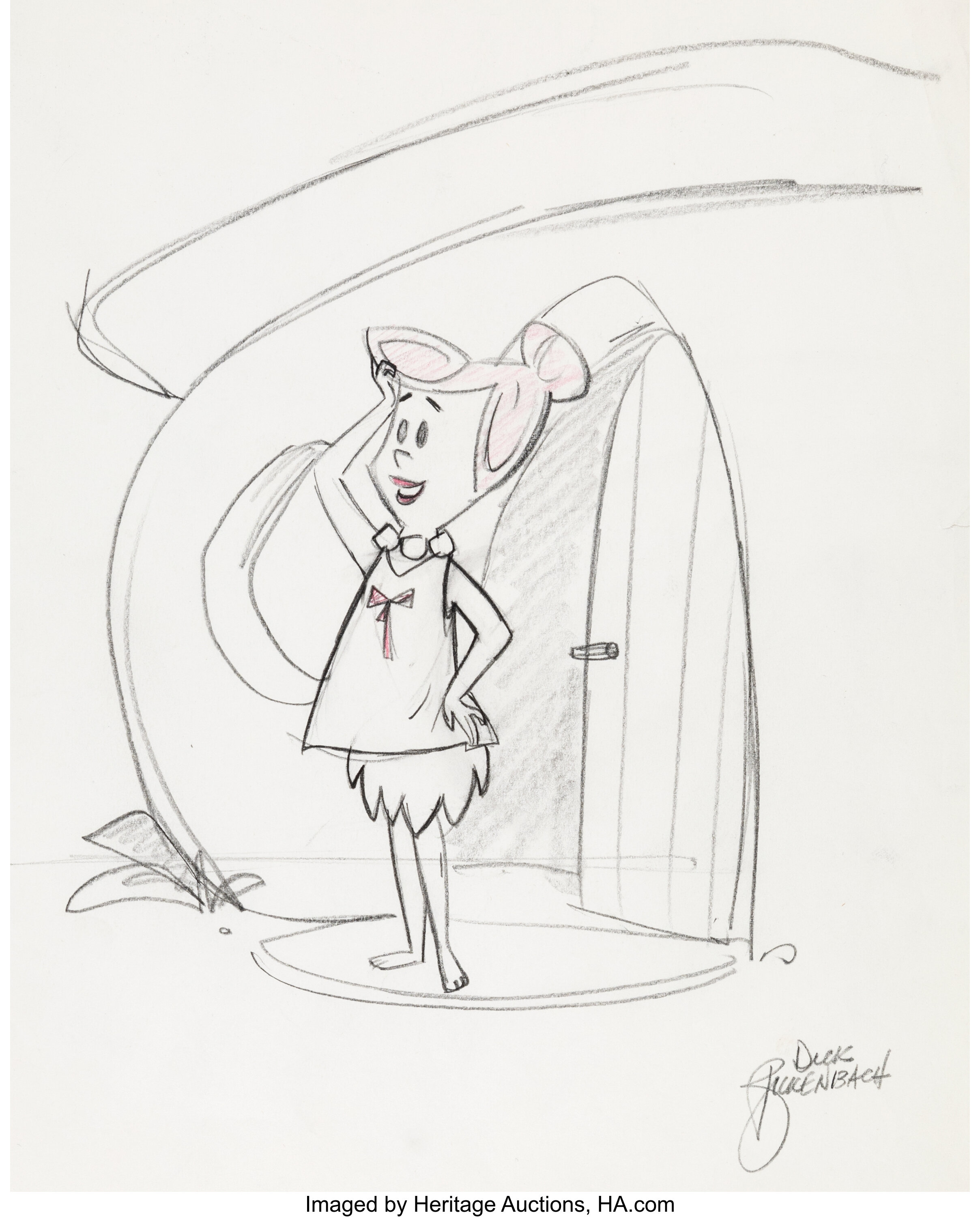The Flintstones Pregnant Wilma Flintstone Drawing by Dick | Lot #17021 ...