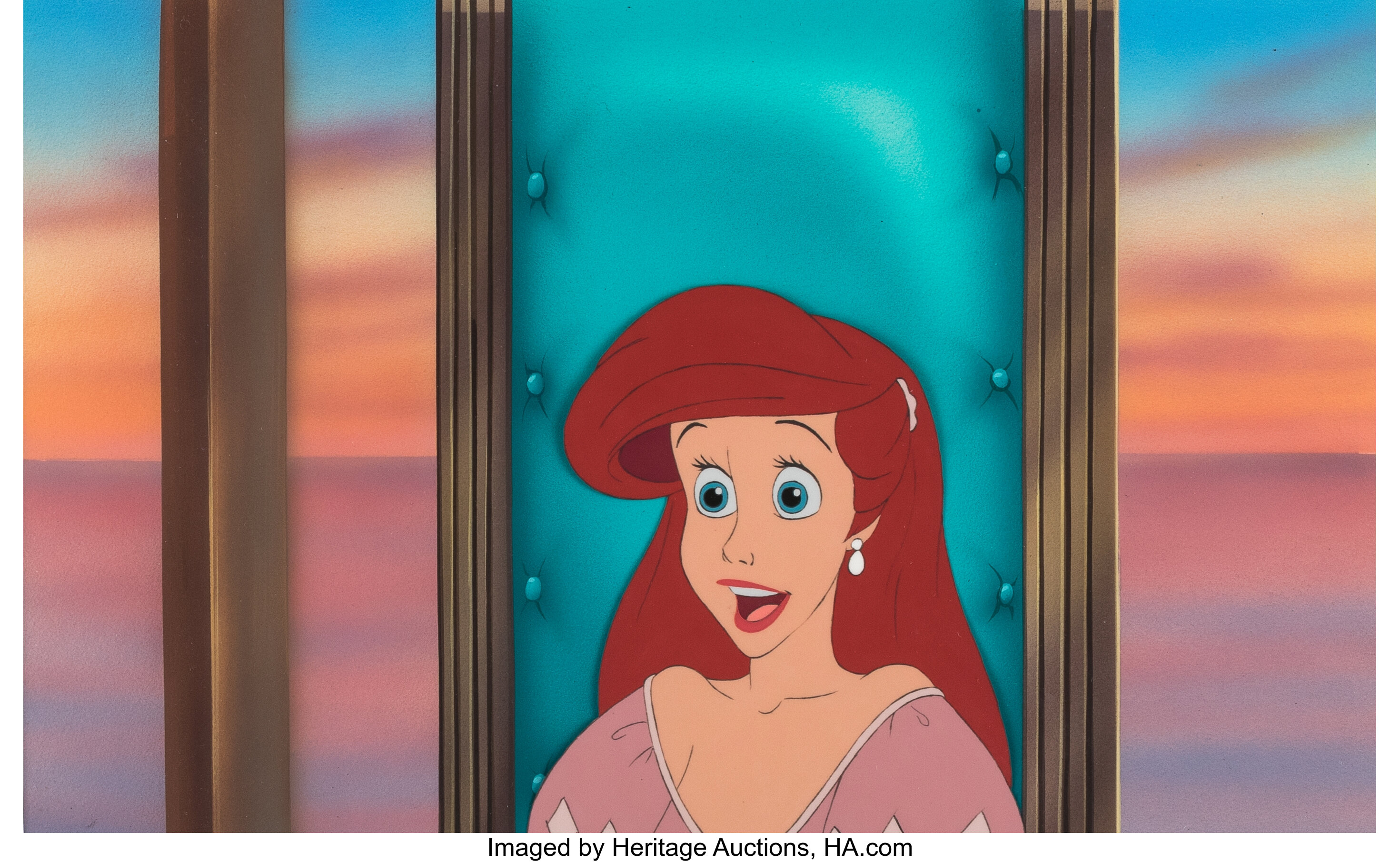 The Little Mermaid Ariel Production Cel with Key Master Background ...