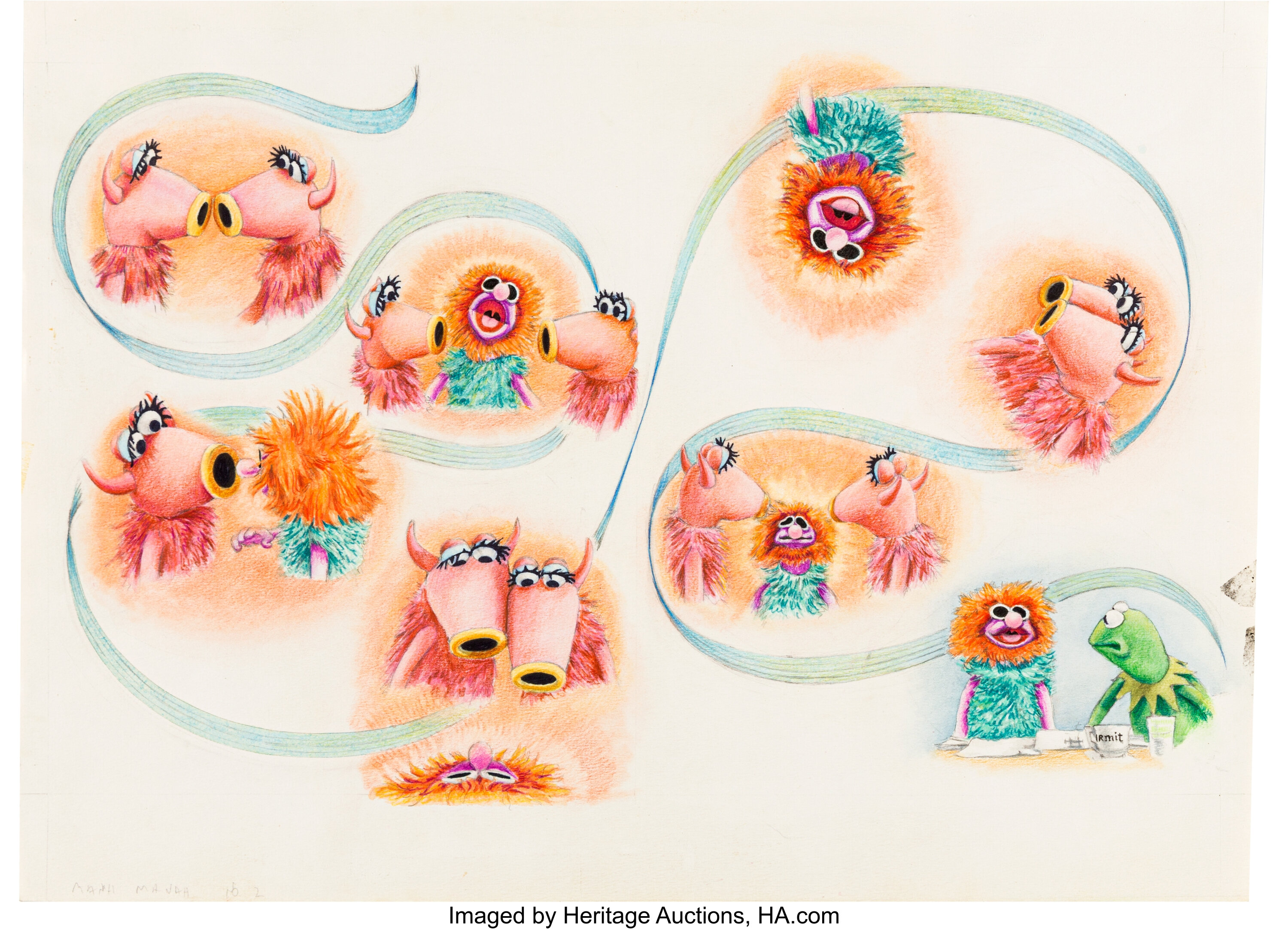 The Muppet Show Book Pages "The New Go-Fer" 2-Page Illustration | Lot ...
