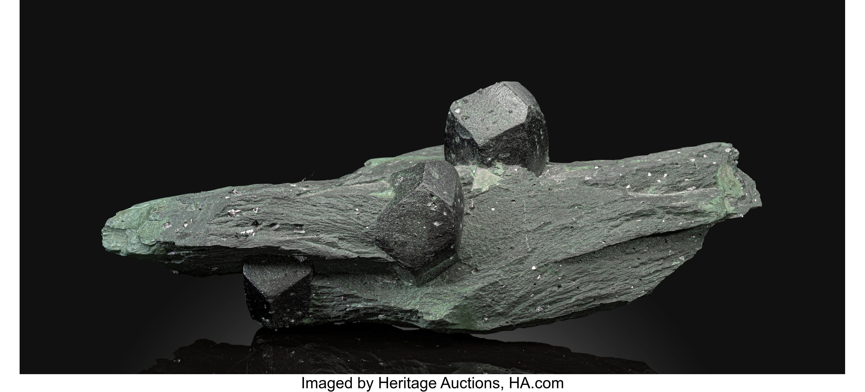 Chamosite Pseudomorph after Almandine Garnet. Michigamme, Marquette ...
