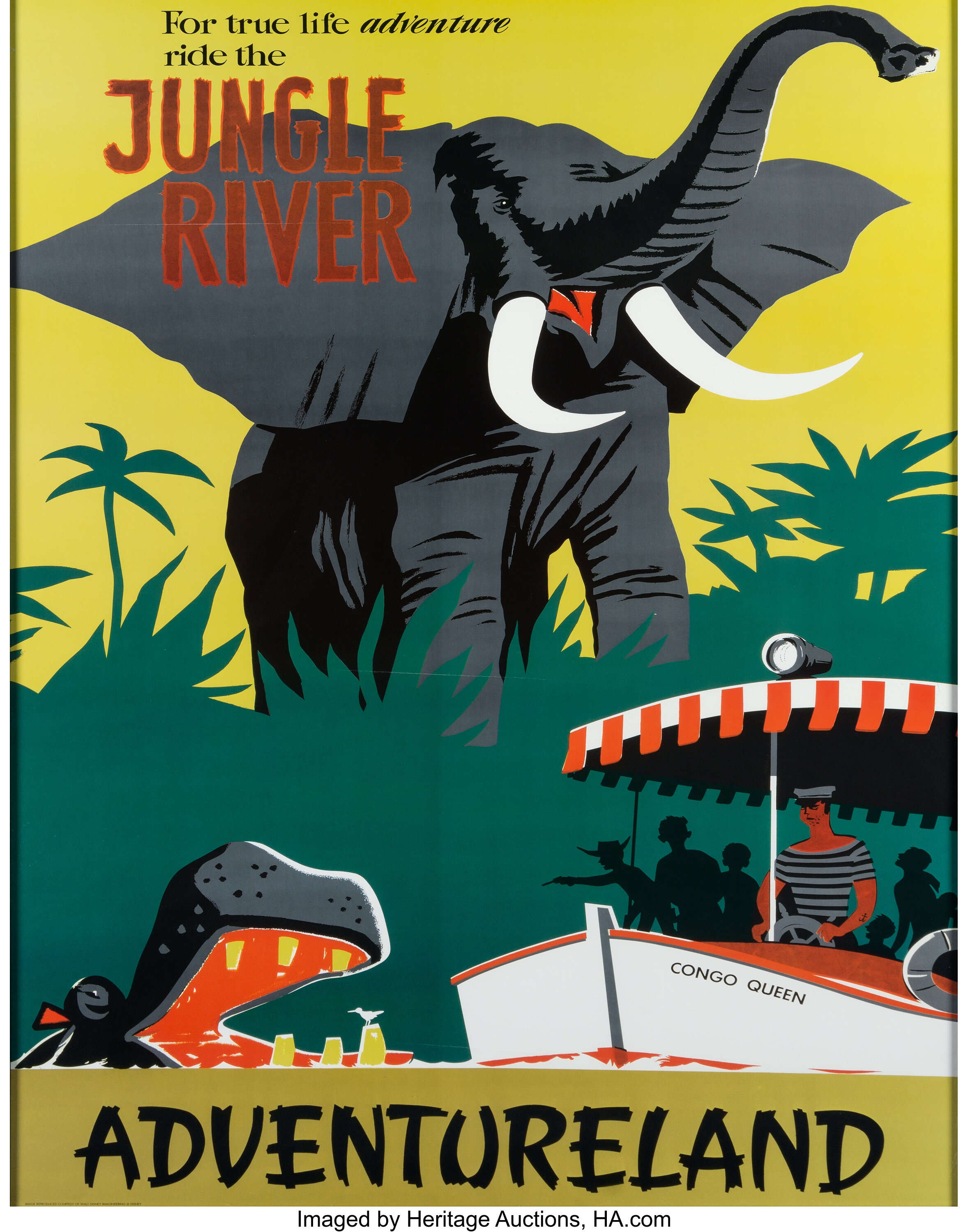 Disneyland - Disney Gallery Attraction Poster "Jungle Cruise" (Walt ...