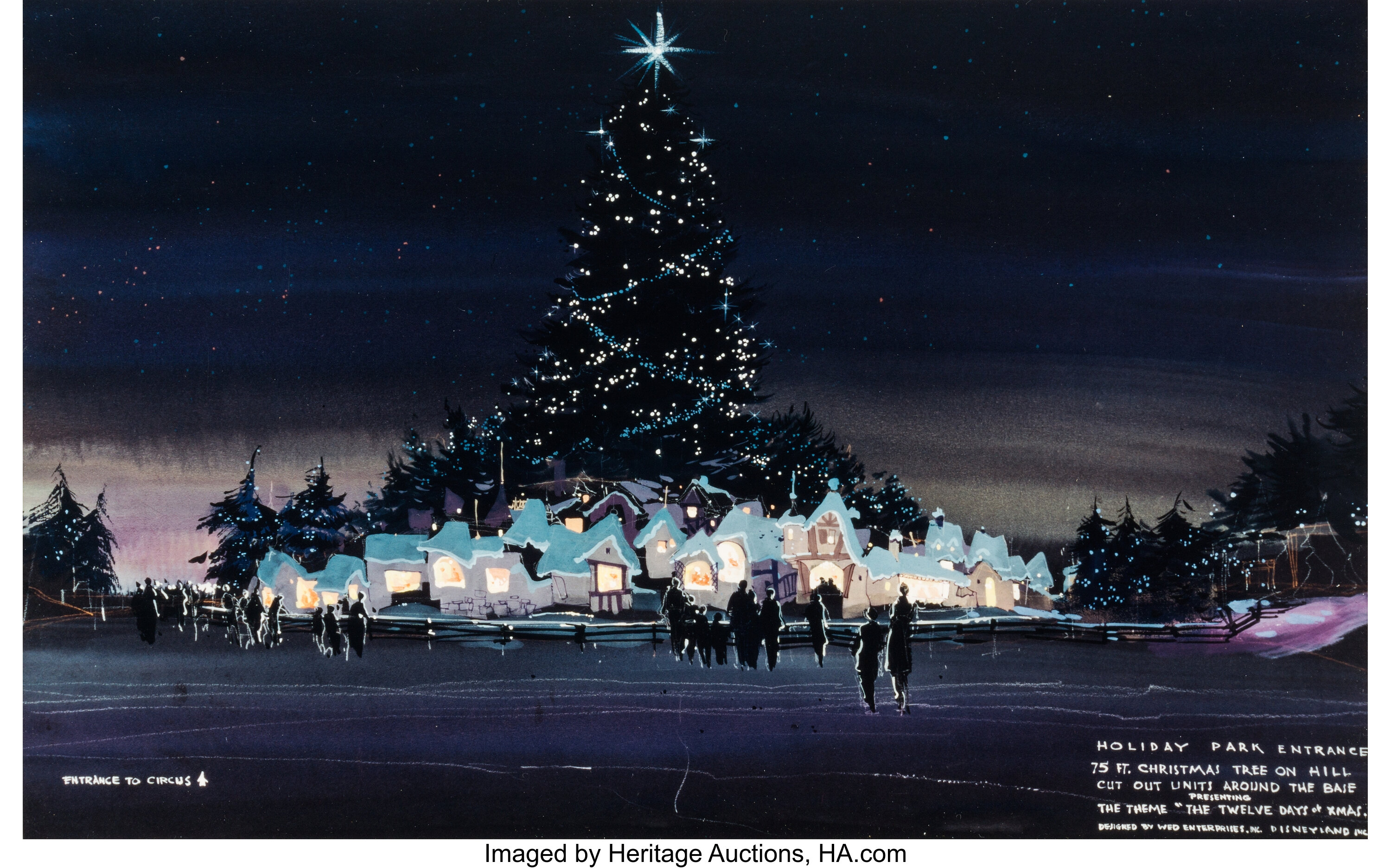 Disneyland - Holidayland Herb Ryman Concept Art Print (Walt Disney ...