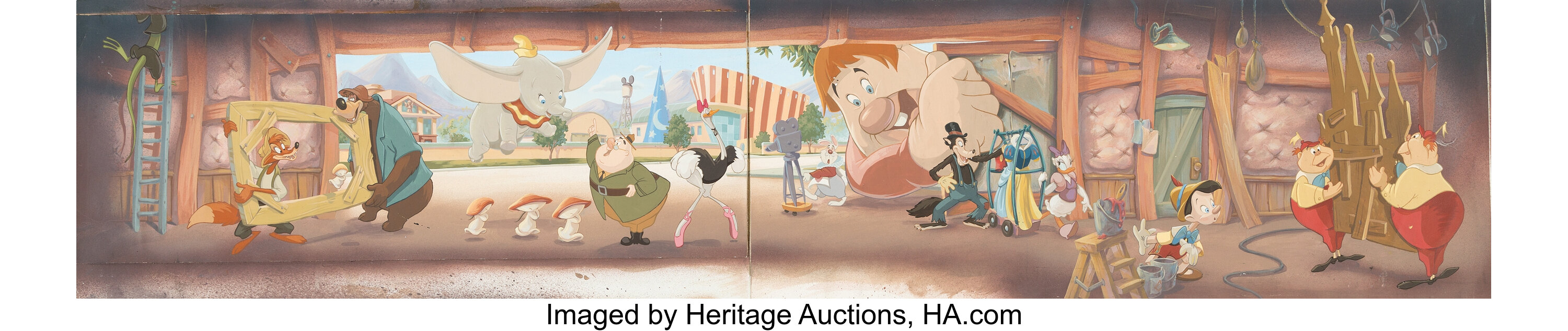 Hollywood Boulevard Disney Store - "Production Crew" Mural Original ...
