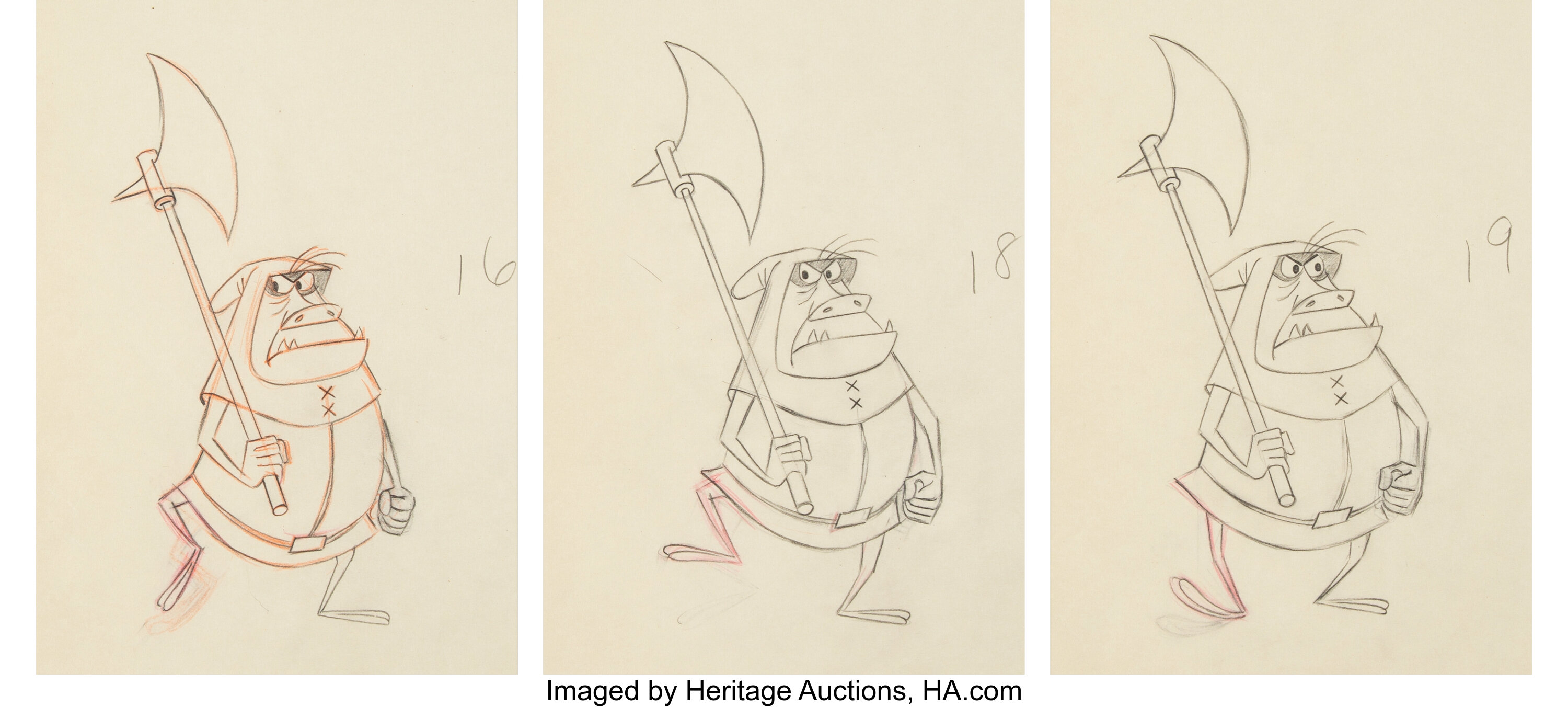 Sleeping Beauty Maleficent's Goon Preliminary Animation Drawing | Lot ...