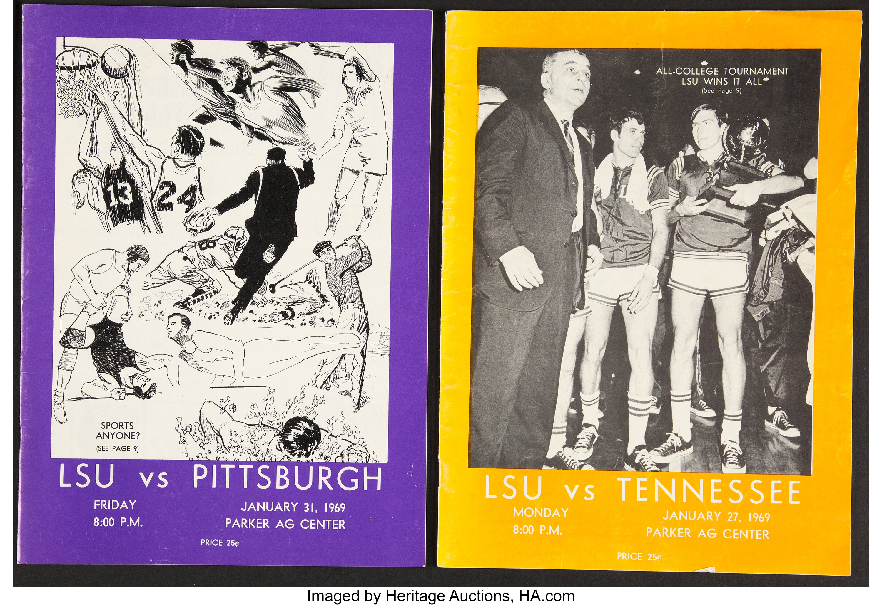 1969 LSU Basketball Programs Lot of 2.... Basketball Collectibles | Lot ...