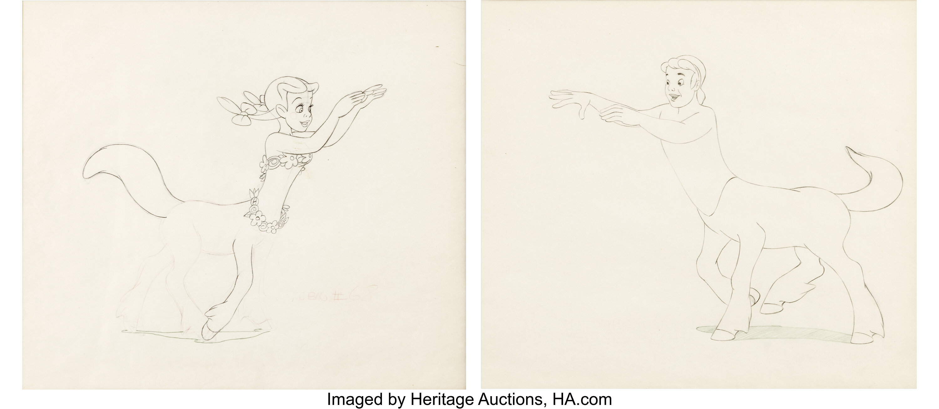 Fantasia Melinda and Brutus Animation Drawings Original Art Group | Lot ...