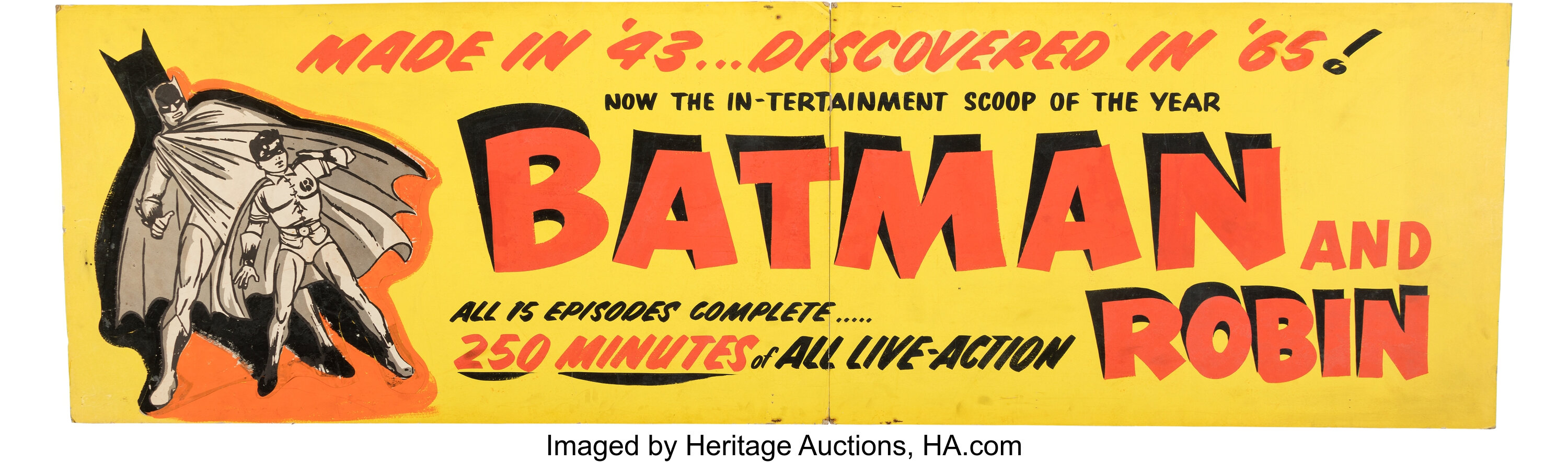 Batman Serials Re-release Hand Painted Banner (1965).... Movie/TV | Lot ...
