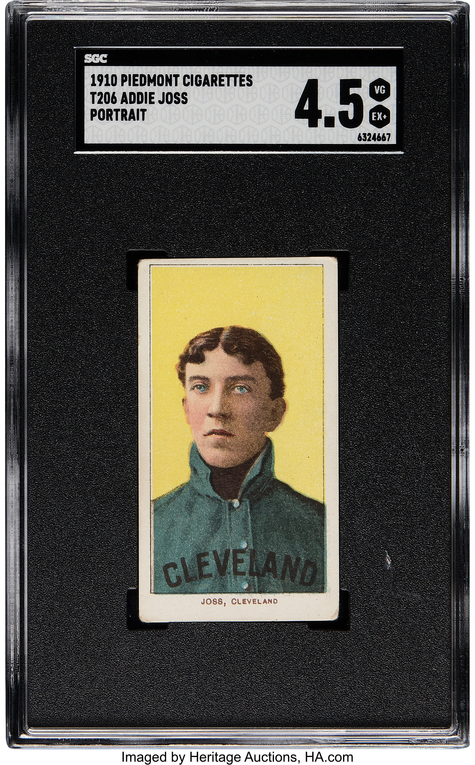 1909-11 T206 Piedmont 350/25 Addie Joss (Portrait) SGC VG-EX+ | Lot ...