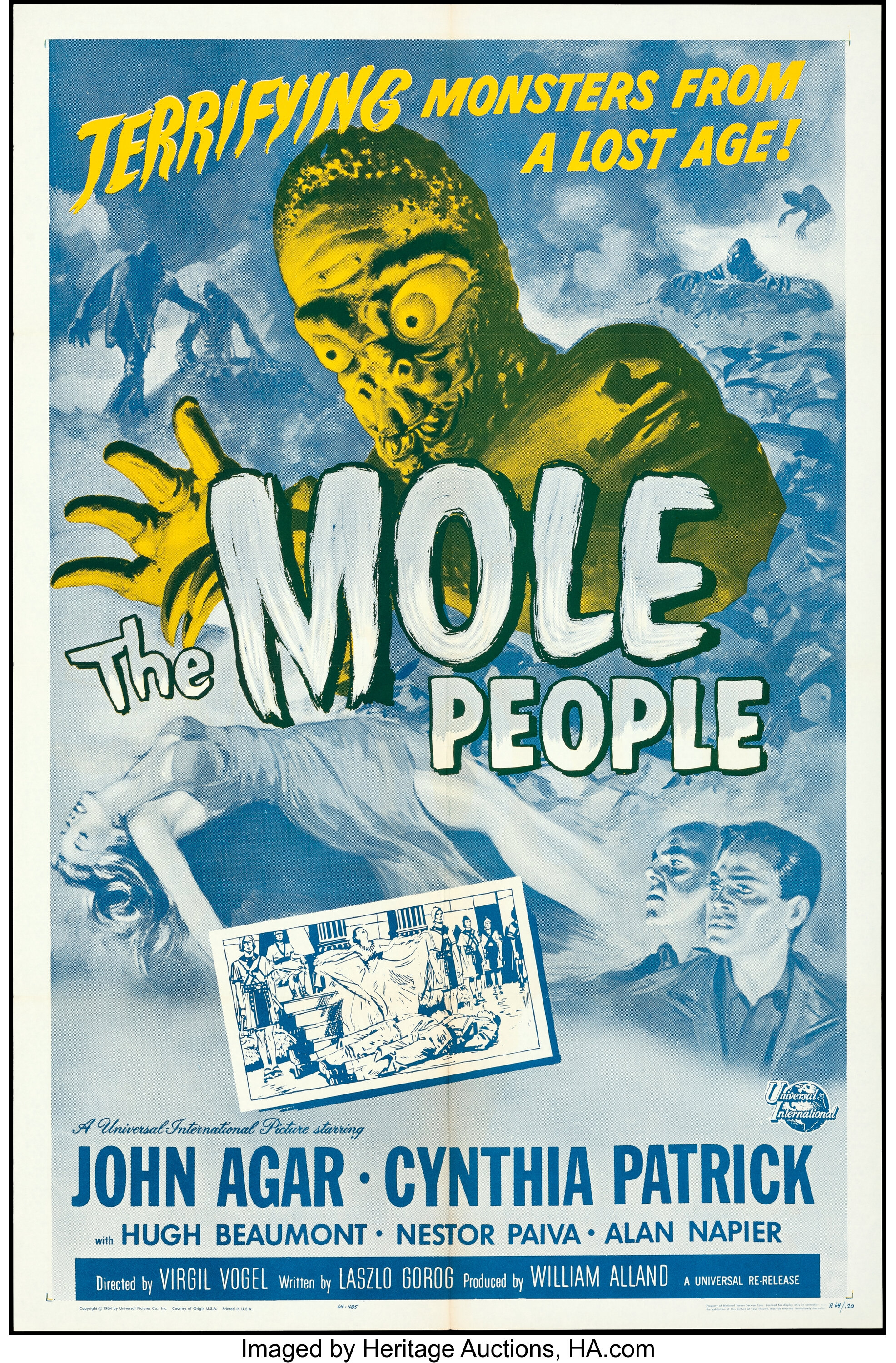 The Mole People (Universal International, R-1964). Folded, Very | Lot ...