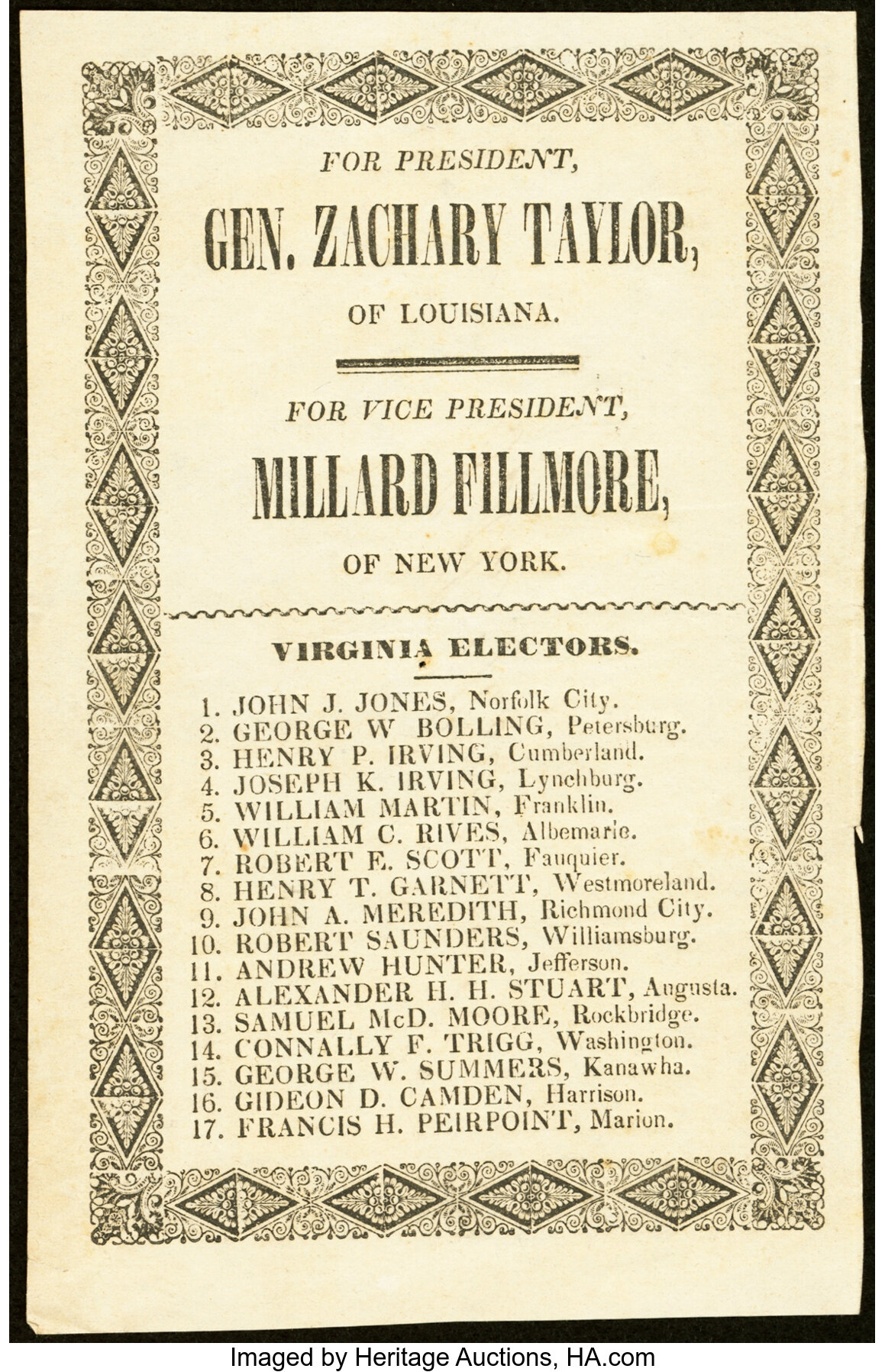 (Richmond, VA)- Gen. Zachary Taylor-Millard Fillmore President-Vice ...