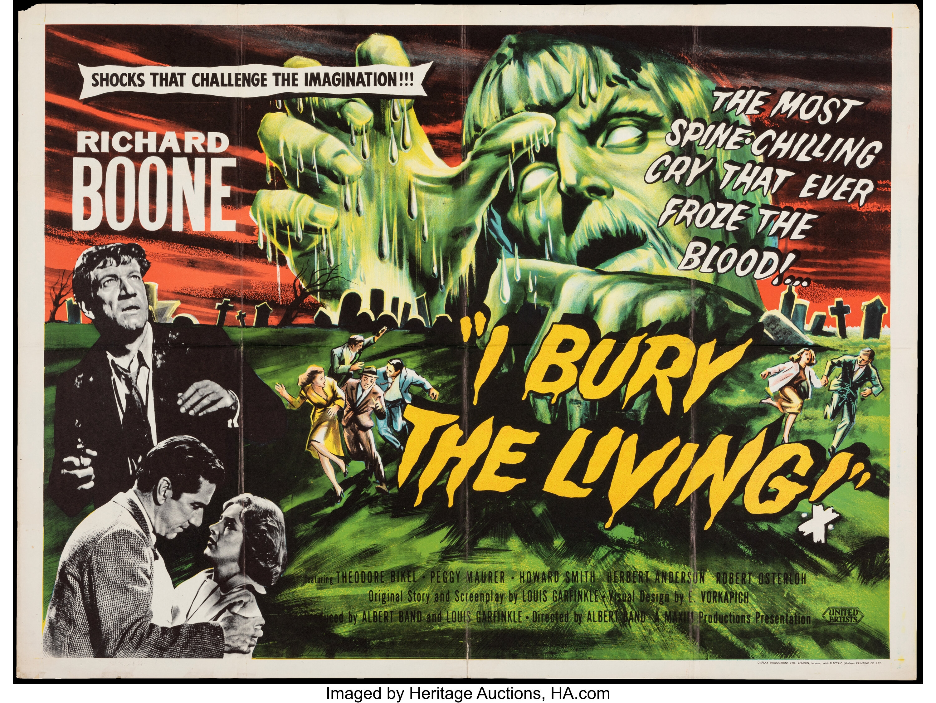 I Bury the Living (United Artists, 1958). Folded, Very Fine-. | Lot ...