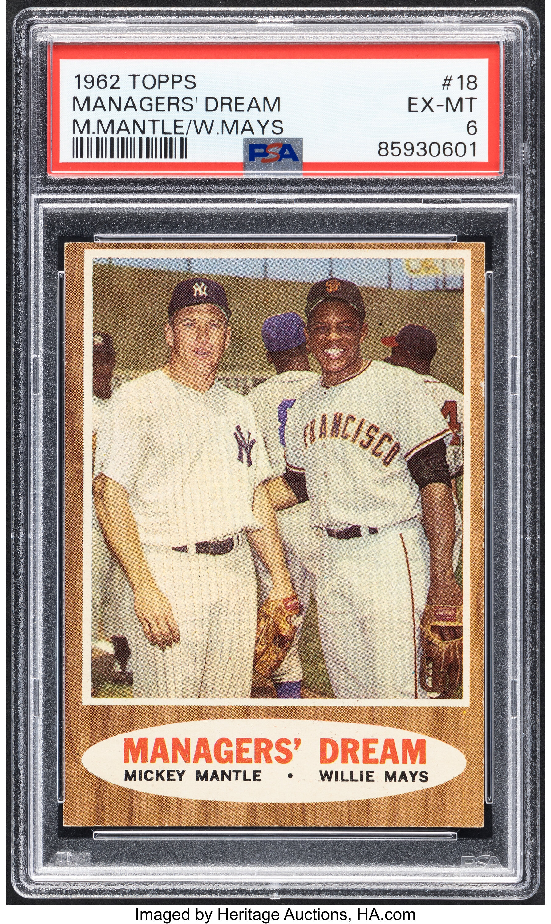1962 Topps Baseball #18 Mickey Mantle & Willie Mays "Managers' | Lot ...