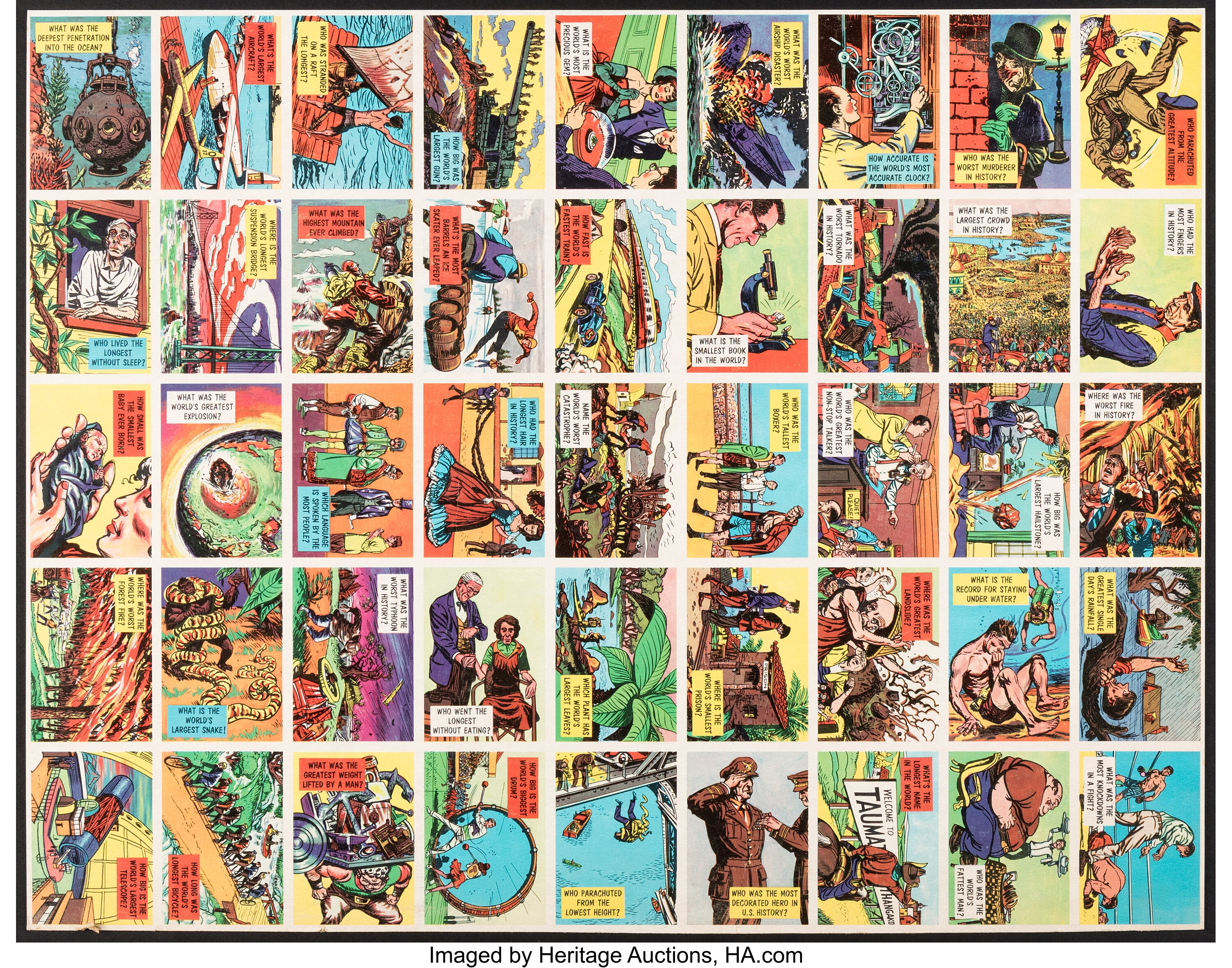 1957 Topps Isolation Booth Uncut Sheet... Memorabilia Trading Cards ...