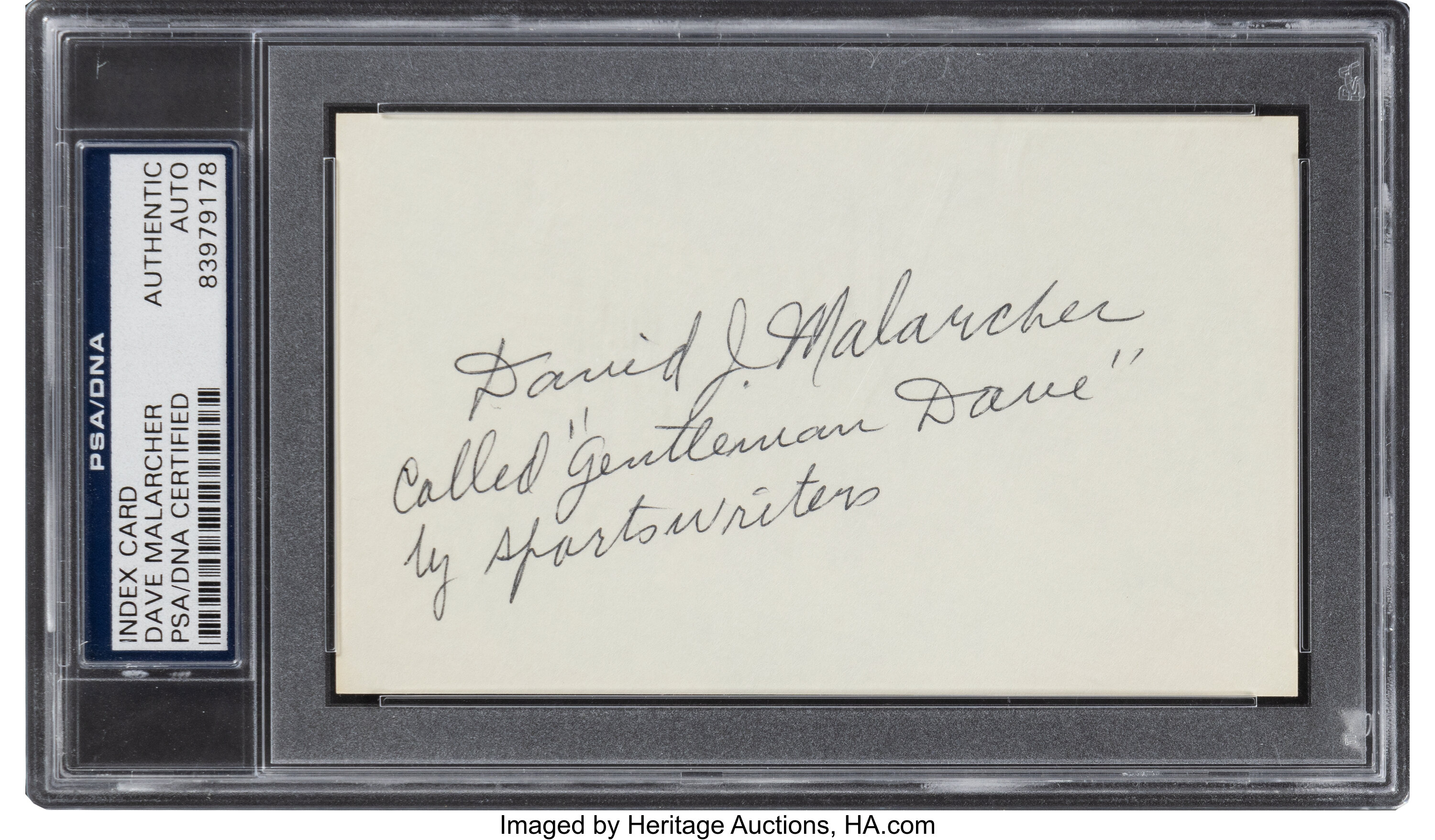 Circa 1980 Dave Malarcher Signed Index Card, PSA/DNA Authentic | Lot ...