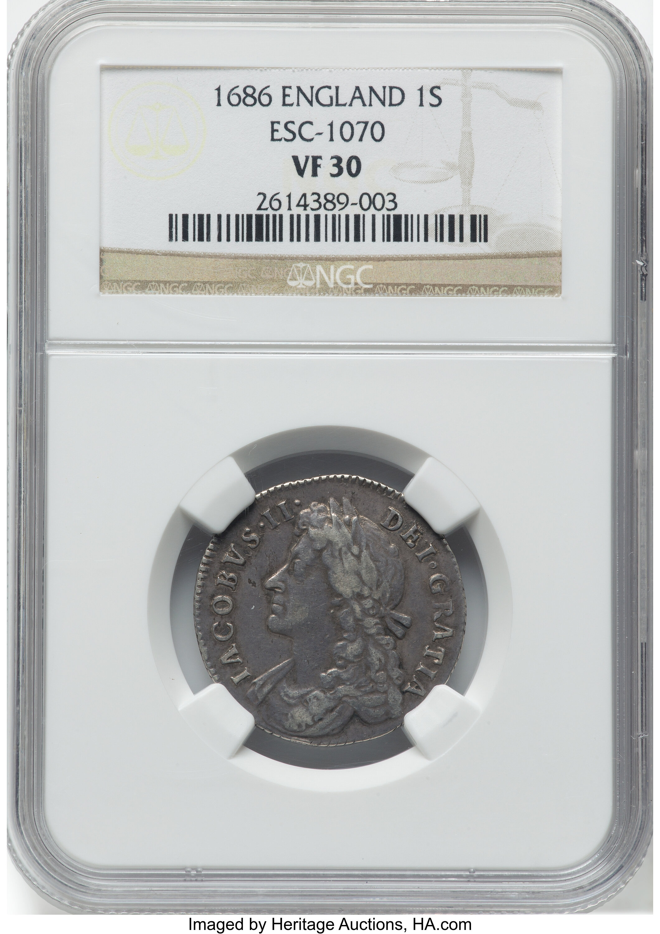 Great Britain: James II Shilling 1686 VF30 NGC,... Great Britain | Lot ...