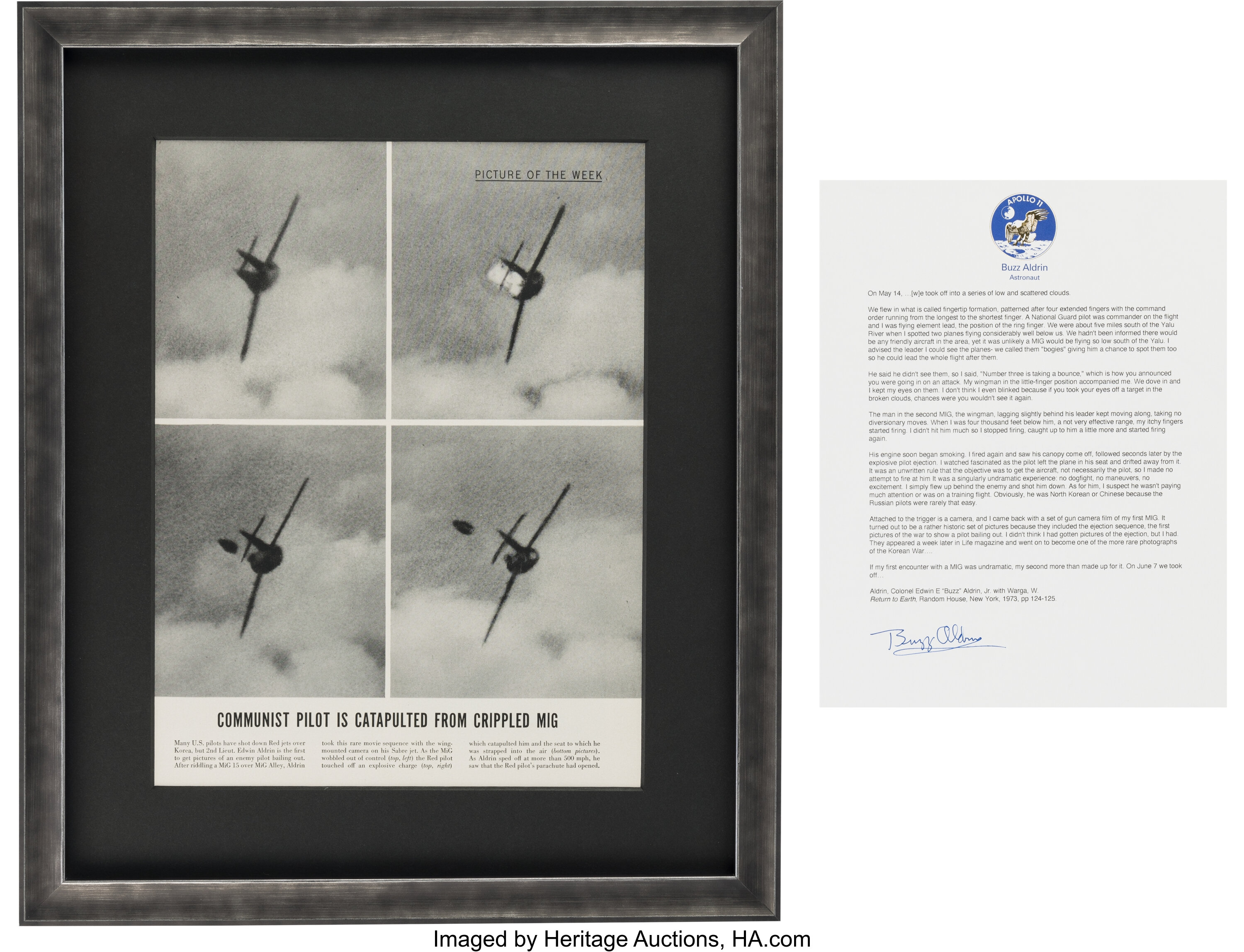 Buzz Aldrin Framed 1953 LIFE Magazine "Picture of the Week" of a | Lot ...