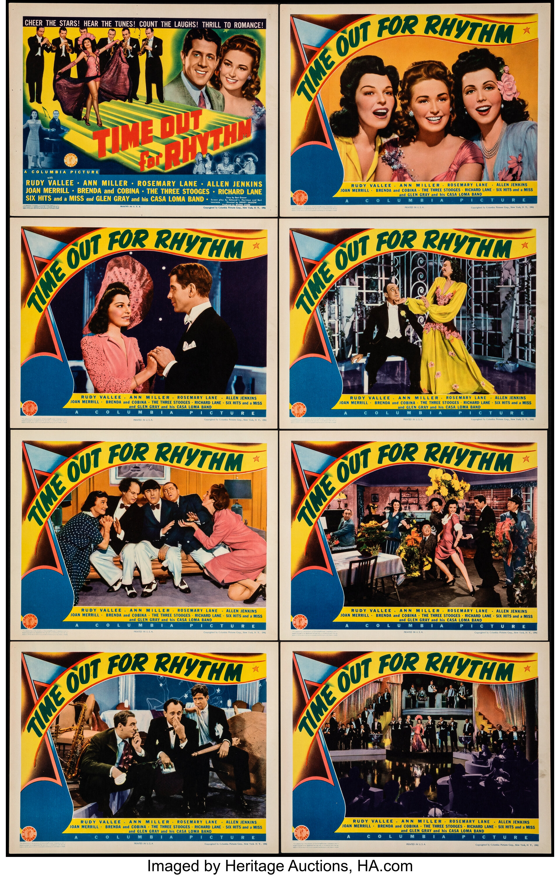 Time Out for Rhythm (Columbia, 1941). Very Fine+. Lobby Card Set of ...