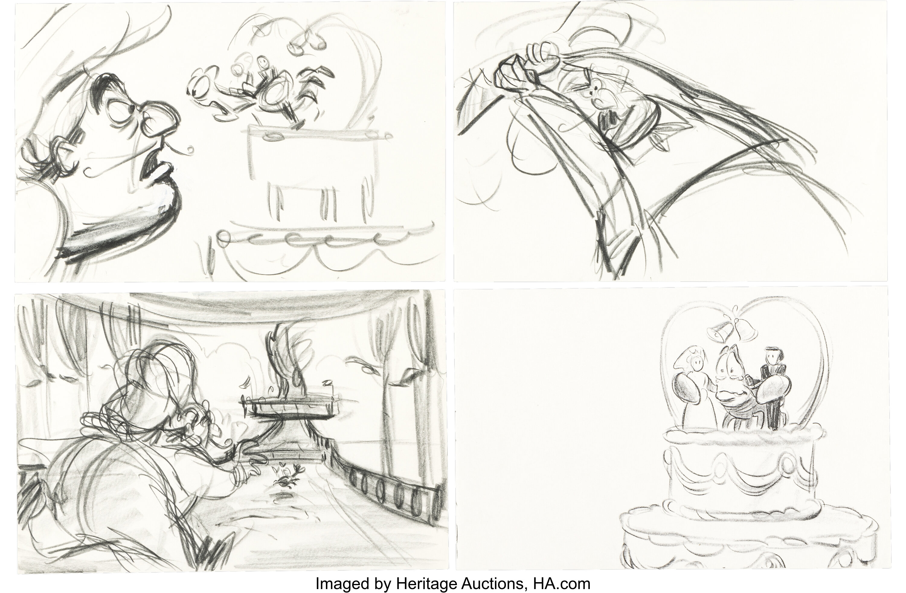 The Little Mermaid Early Rough Original Storyboard Art/Print Group ...