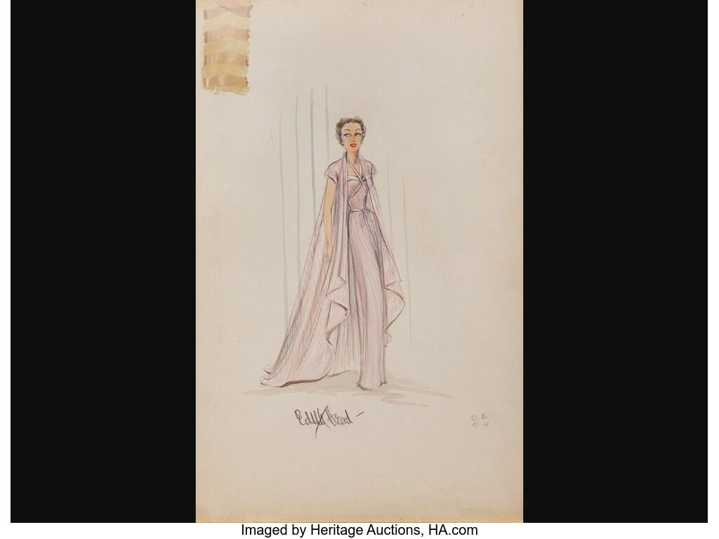EDITH HEAD COSTUME SKETCH FOR GLORIA SWANSON FROM SUNSET BOULEVARD ...