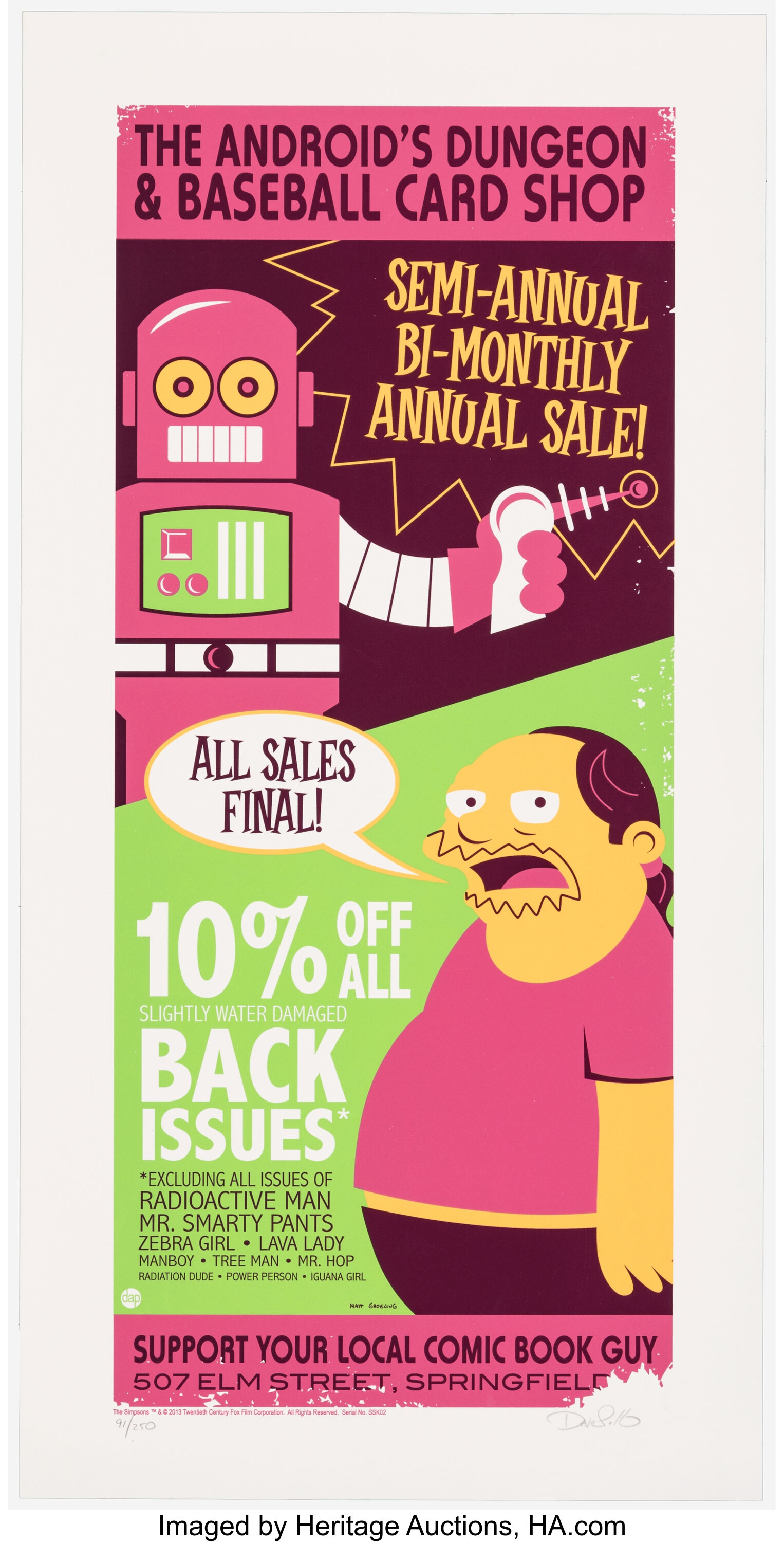 The Simpsons "Android's Dungeon" Comic Book Guy with Robot Limited ...