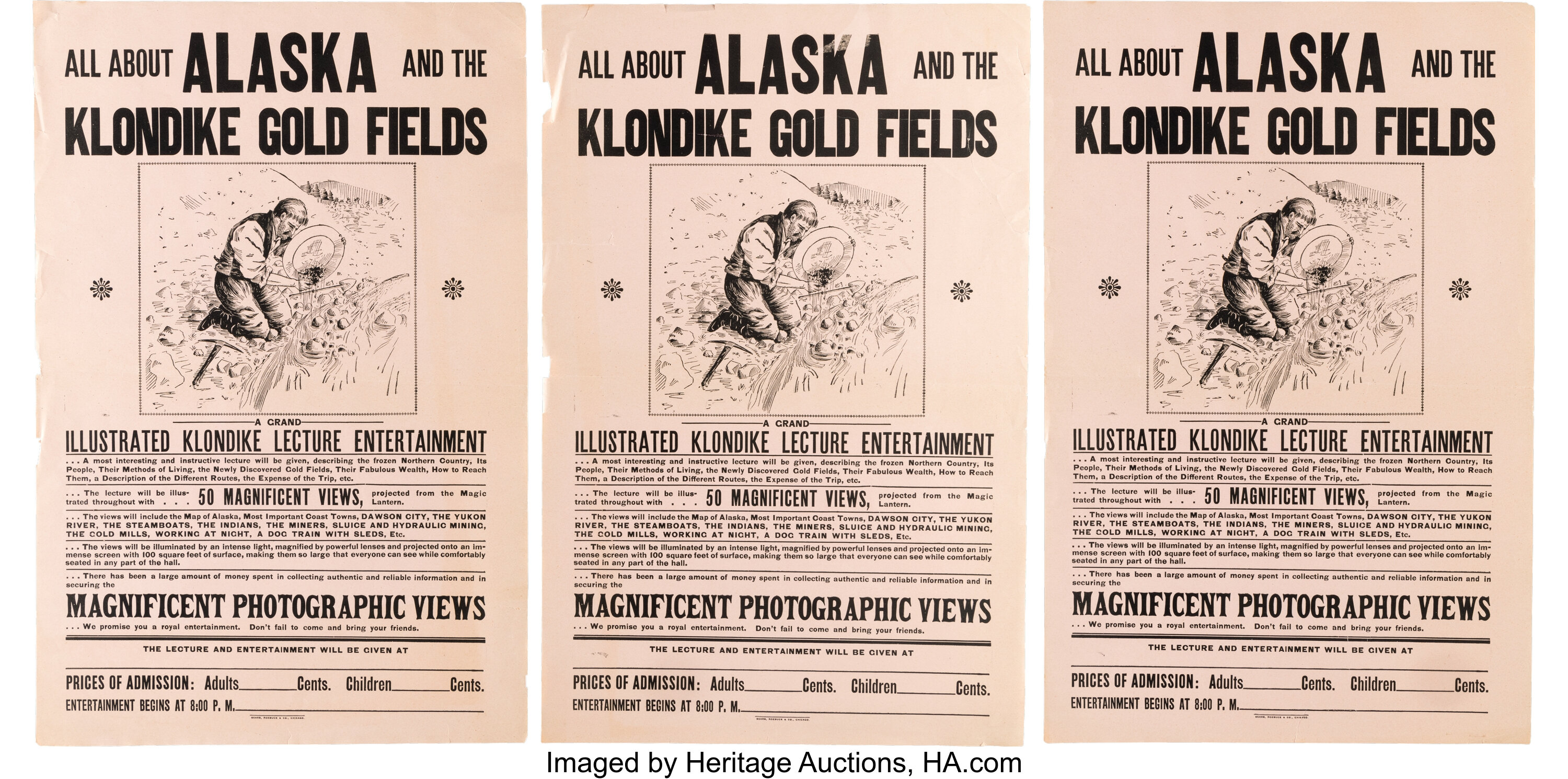 Alaska Klondike Gold Fields: Graphic Broadsides.... (Total: 3 | Lot ...