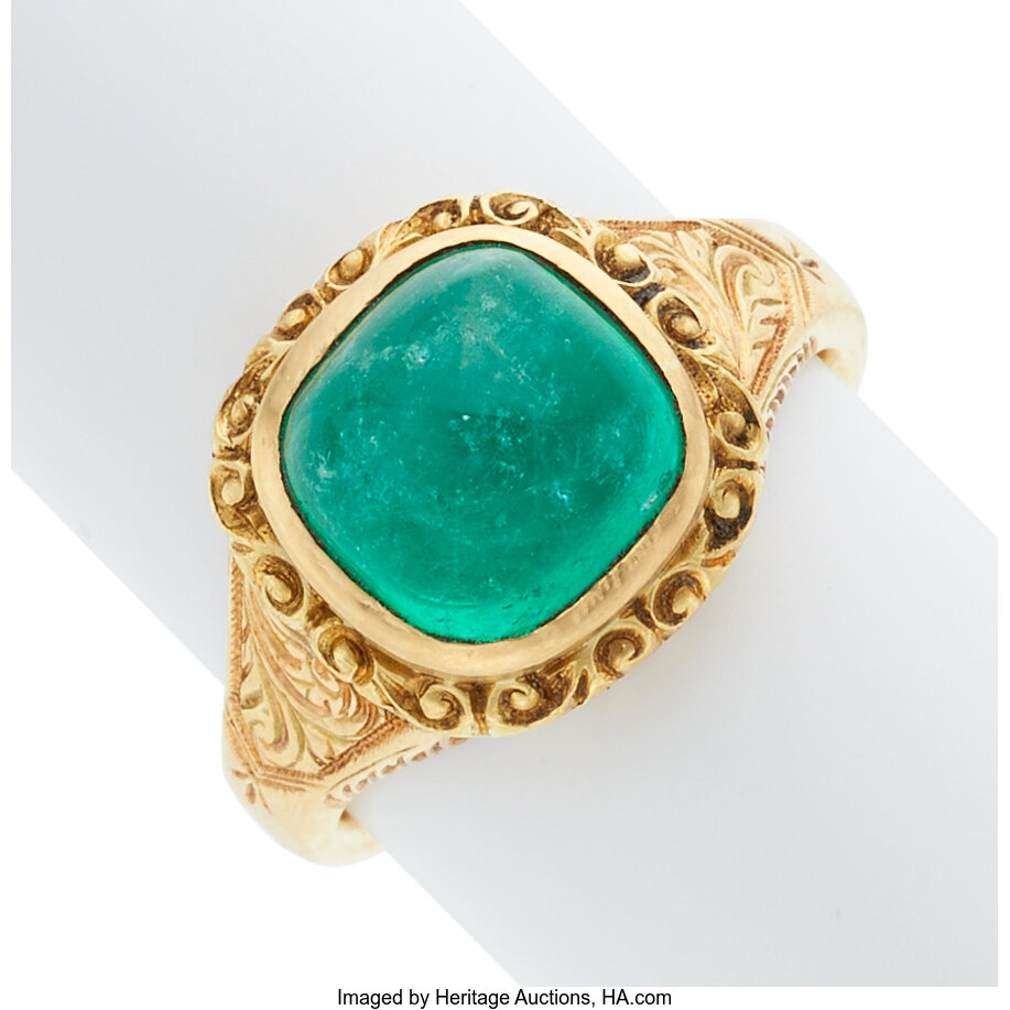 Henry Griffith & Sons Victorian Emerald, Gold Ring, English. ... | Lot ...