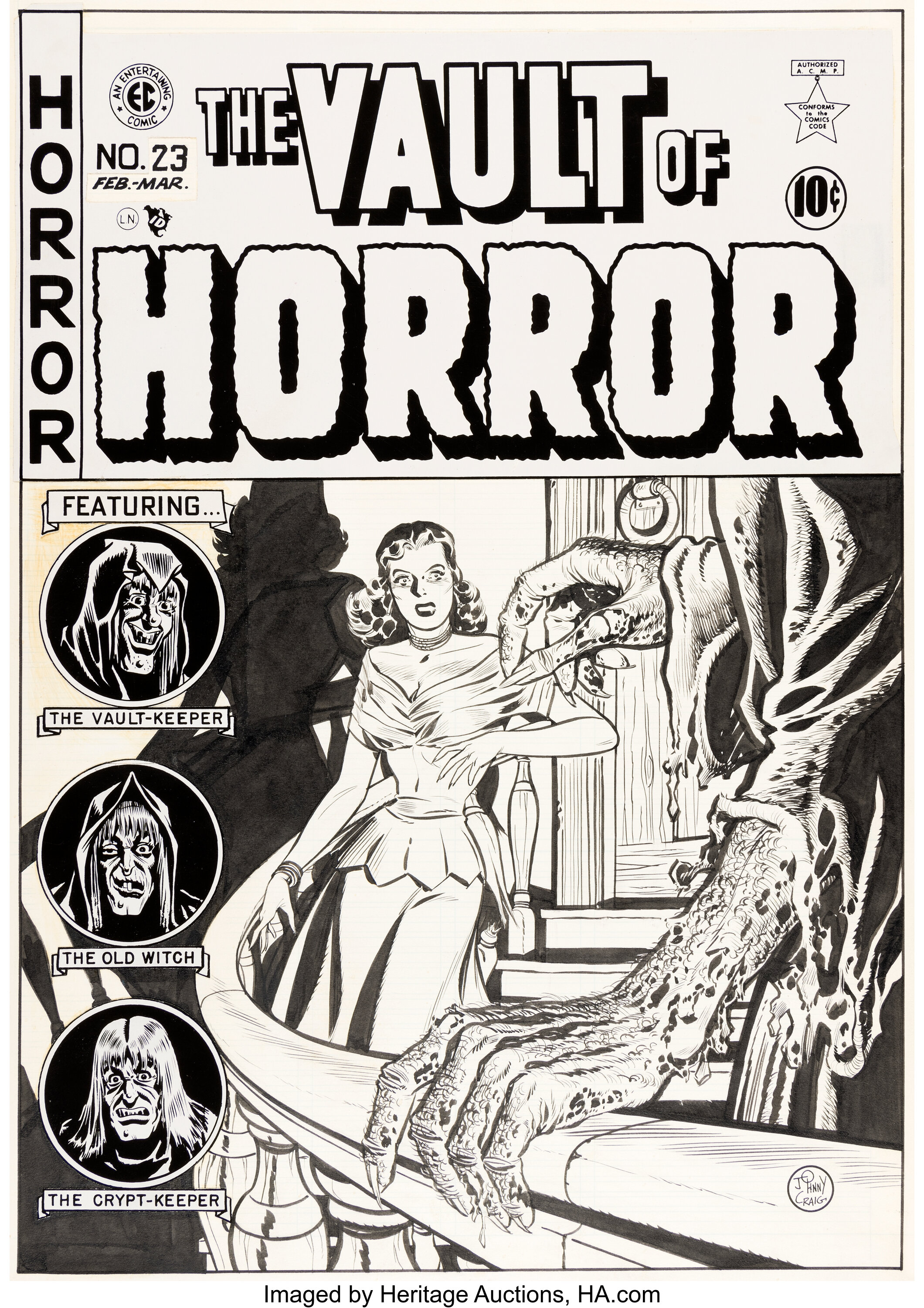 Johnny Craig Vault of Horror #23 Cover Original Art (EC, 1952 ...