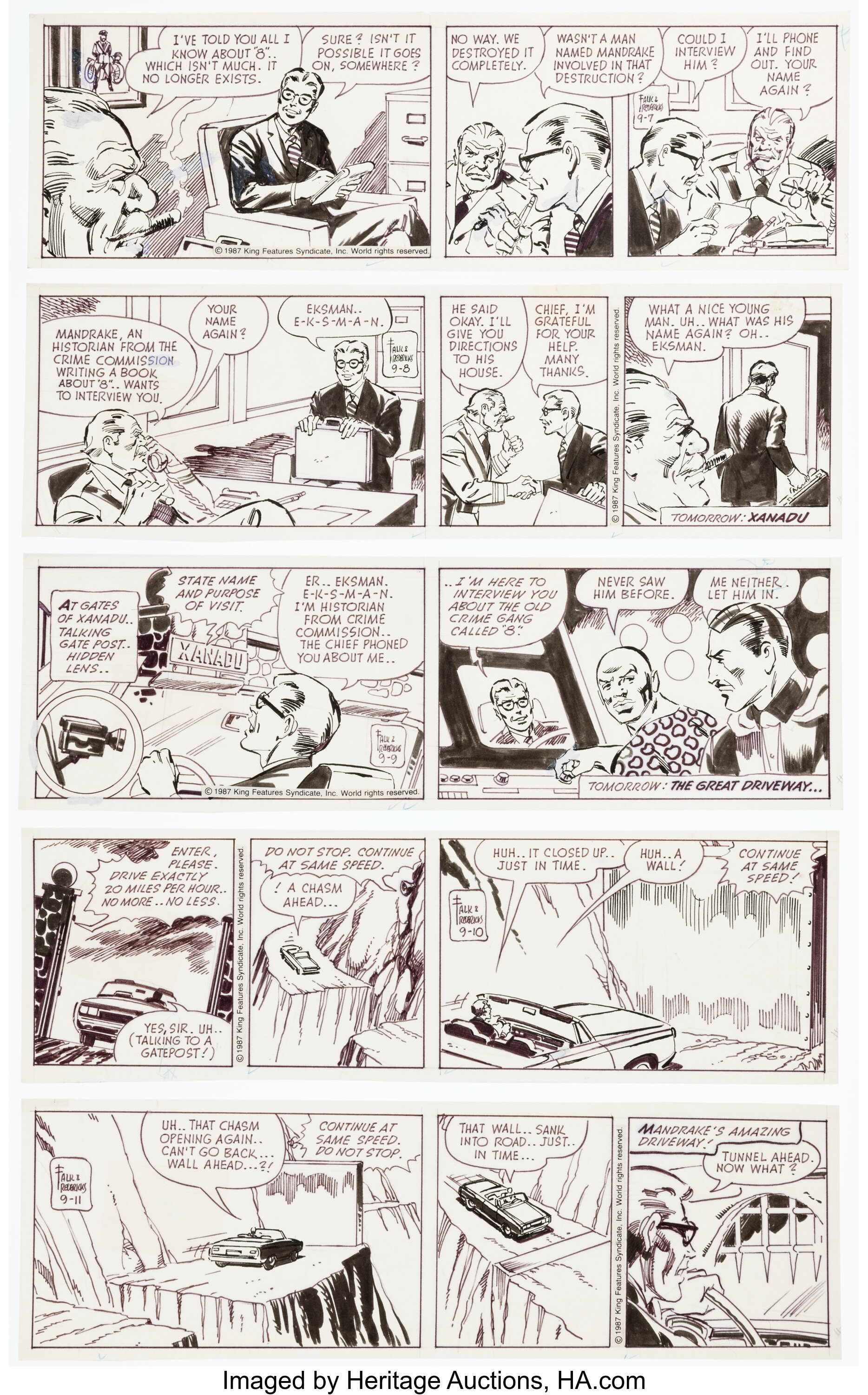 Fred Fredericks Mandrake the Magician Daily Comic Strip Original | Lot ...