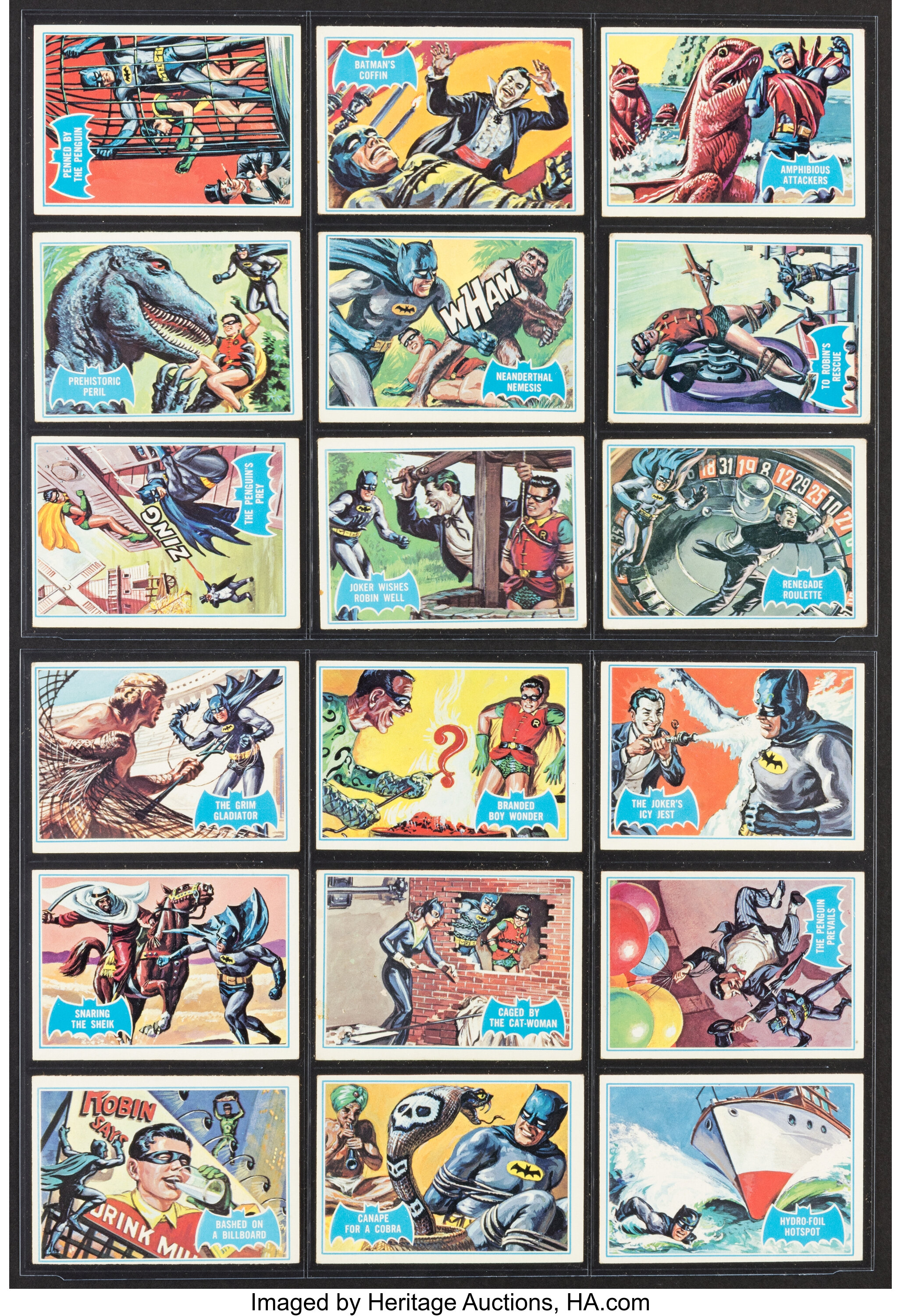 1966 Topps Batman - Series B Blue Bat - Logo Back - Complete Set of ...