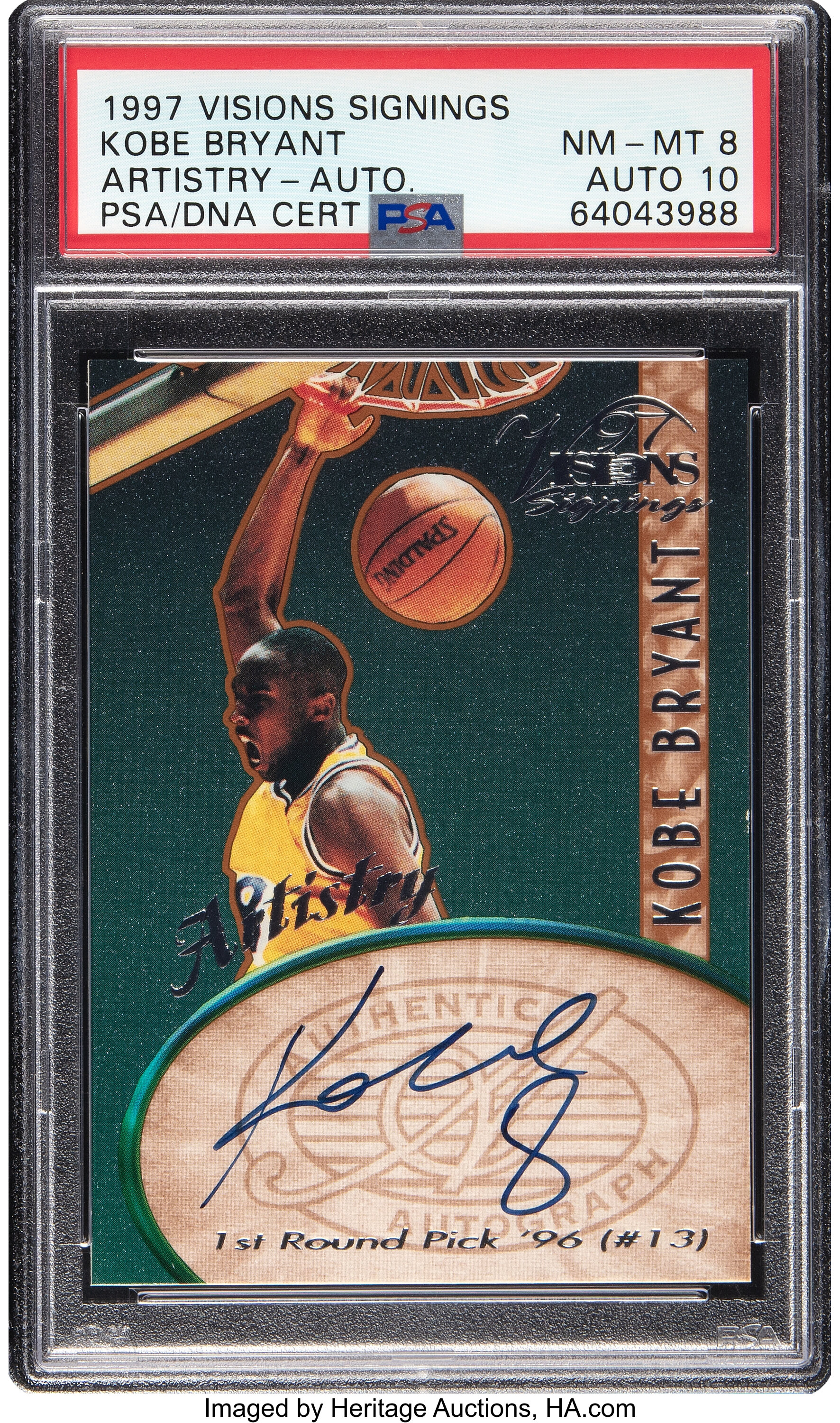 1997 Visions Signings Kobe Bryant (Artistry-Autograph) PSA NM-MT 8 ...